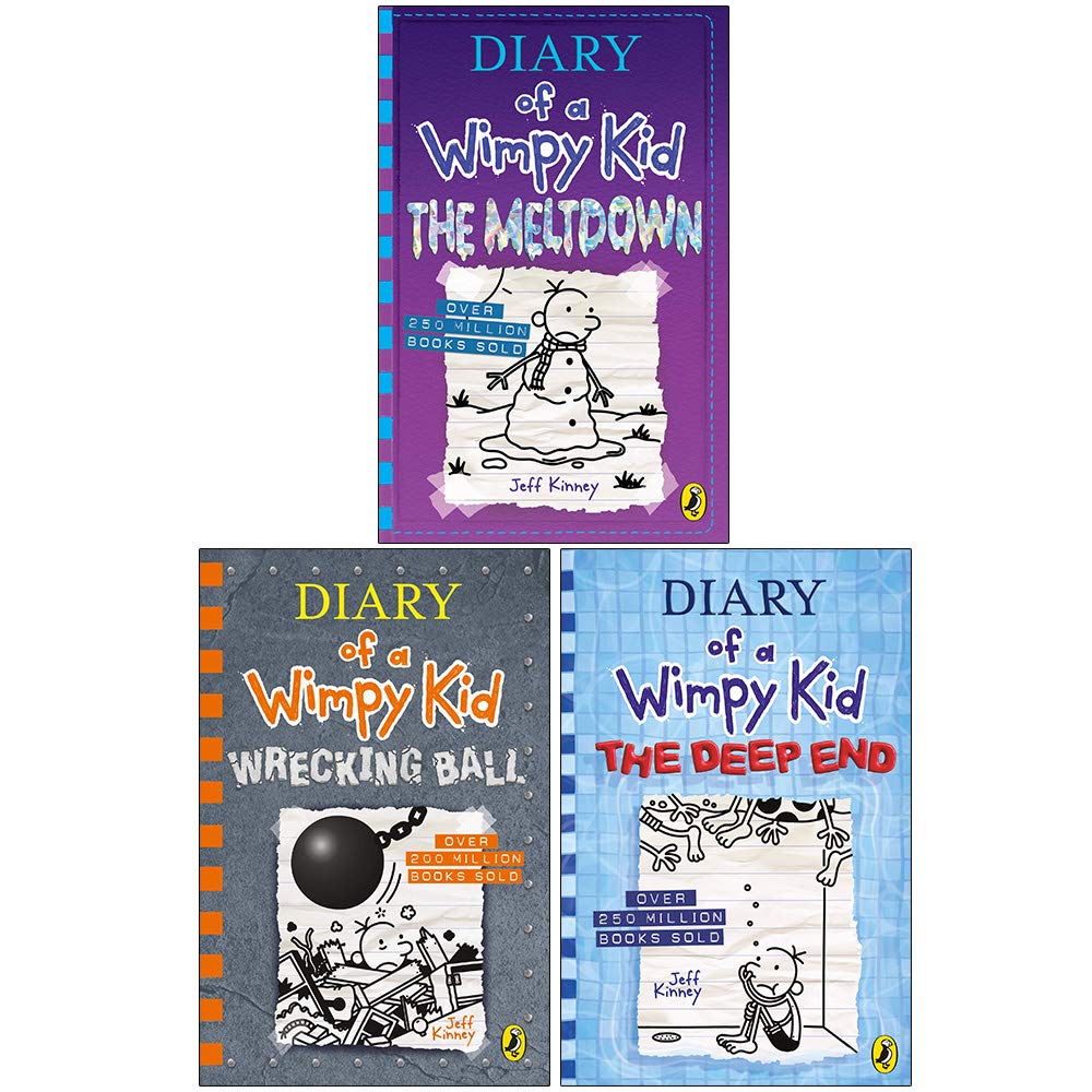 Diary of a Wimpy Kid Collection 3 Books Set by Jeff Kinney (The ...