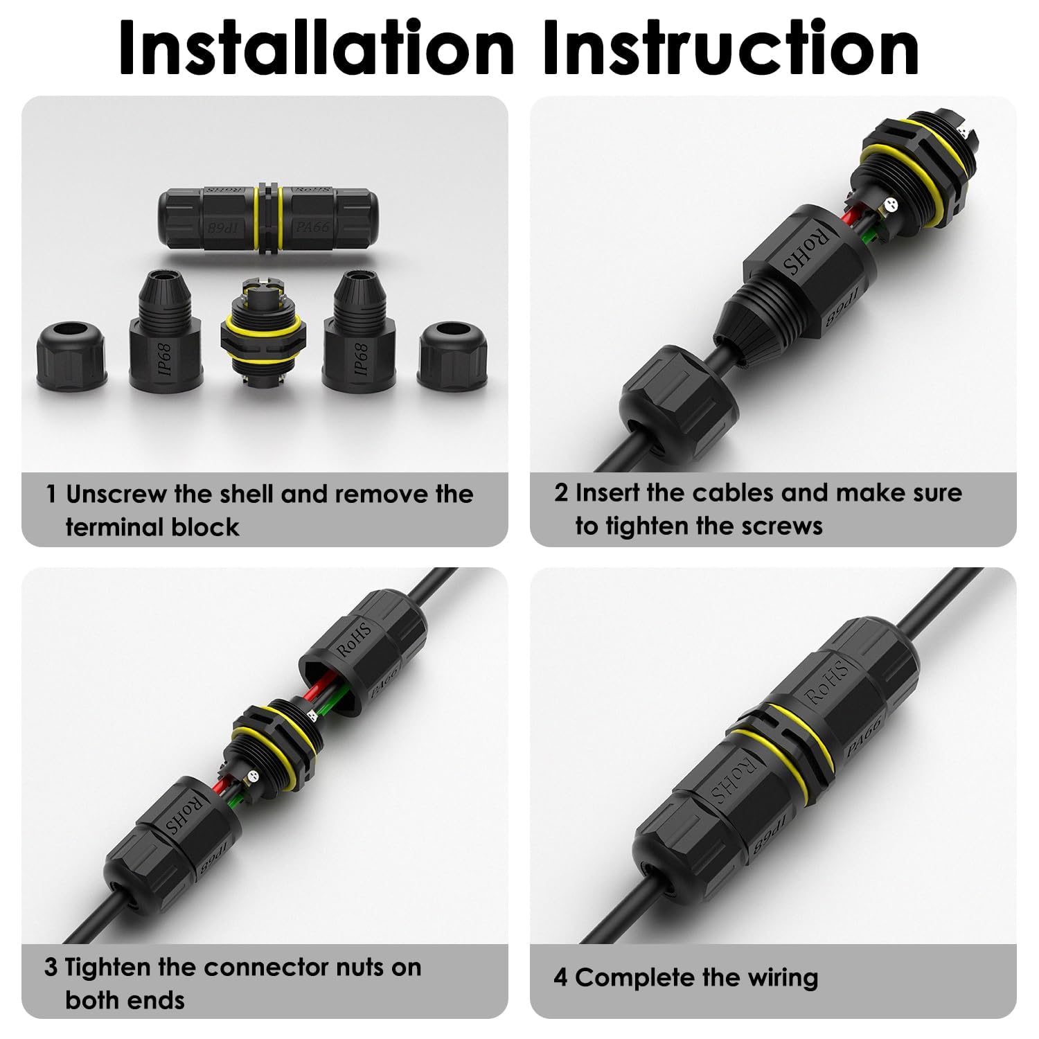 Snapklik.com : 3 Way Junction Box IP68 Waterproof Electrical Junction ...