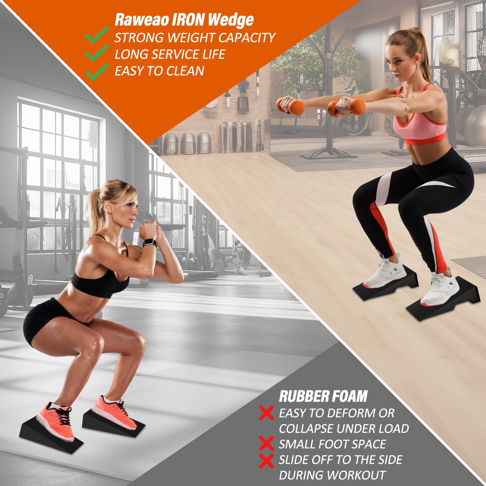 Snapklik.com : Raweao Squat Wedge Set - 2 Pack Large Size Squat Wedges