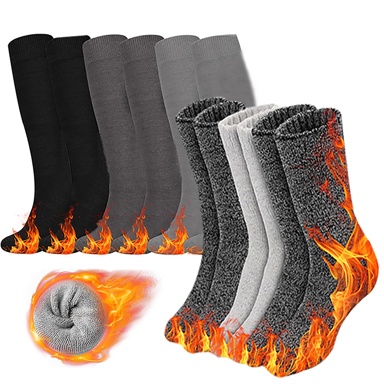 CHGZQDN Calcetas Térmicas Hombre,Calcetines Termicos Mujer - 6 pares ...