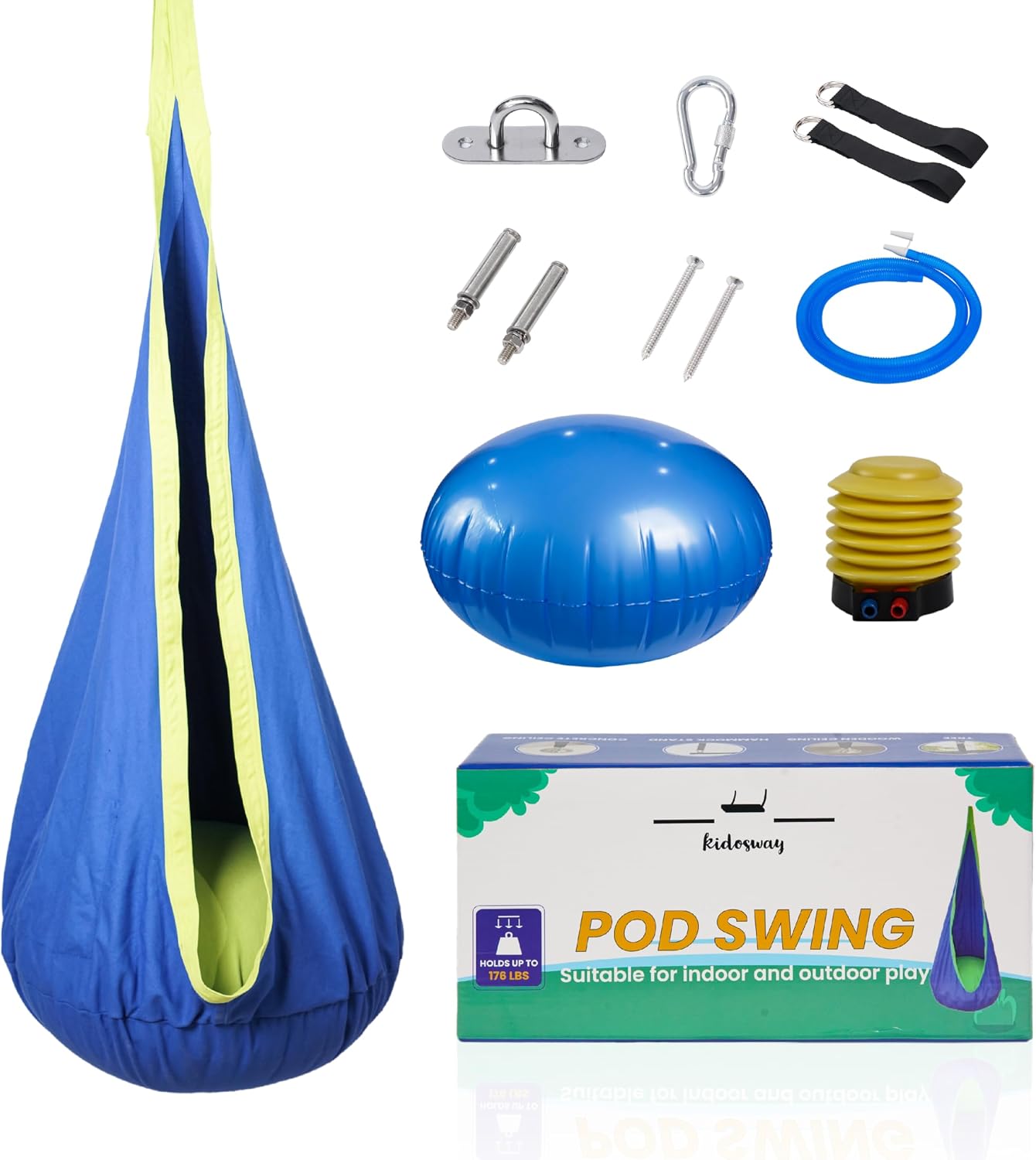 Amazon.com: Kids Pod Swing Seat – Kids Hammock Chair with Pockets and ...