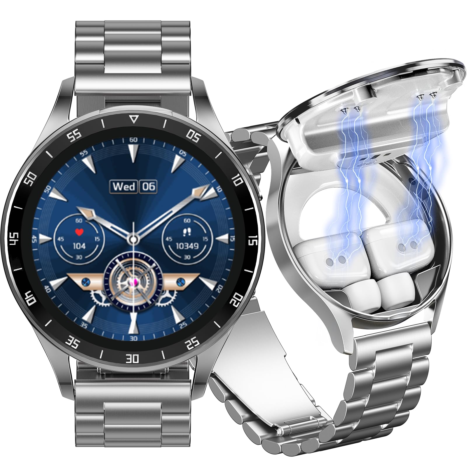 Amazon.com: coolhenry Smart Watch with Earbuds, Smartwatch for Men ...