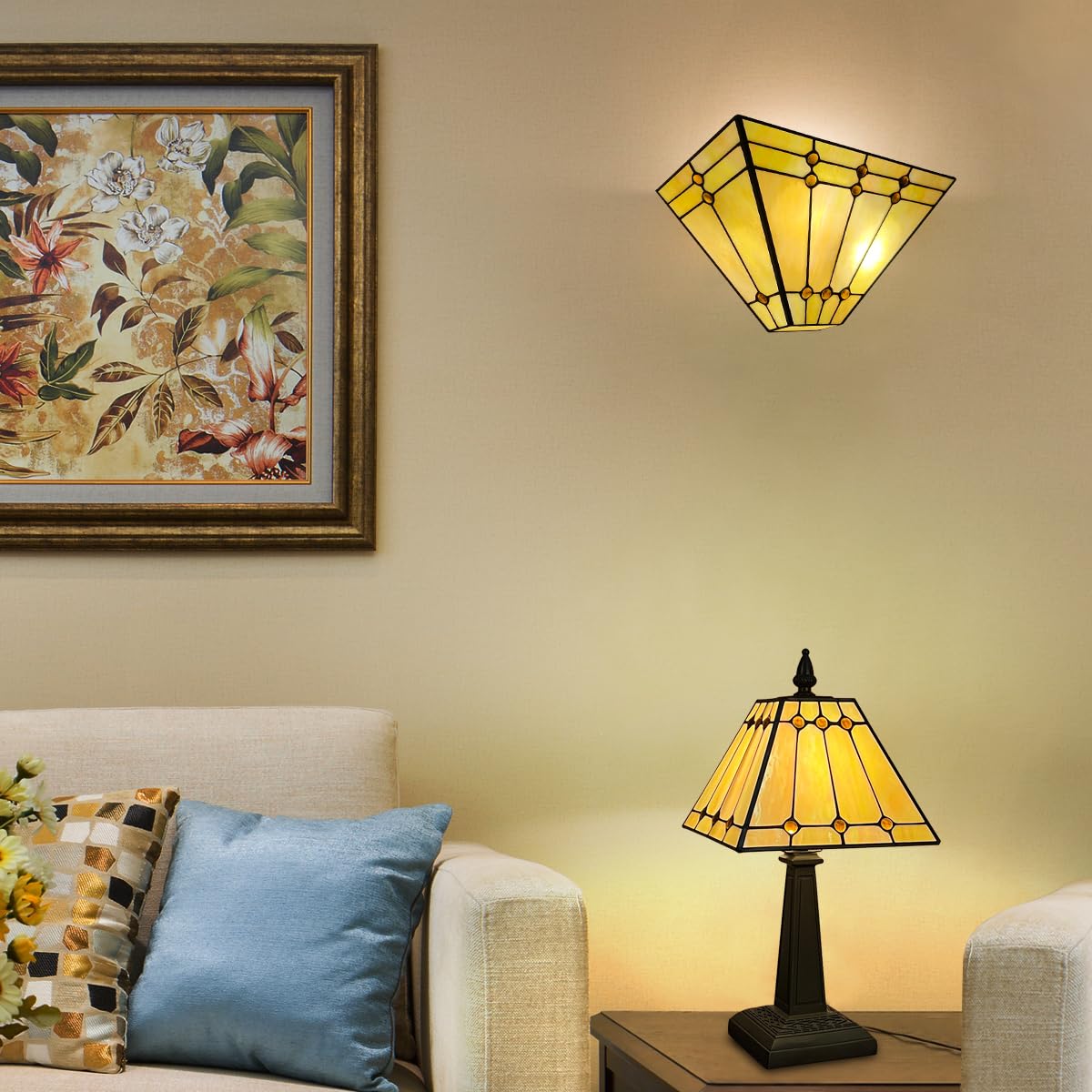 Wall Mount Mission Style Lamp Chiseled Craftsman Hook Arm Table Lamp