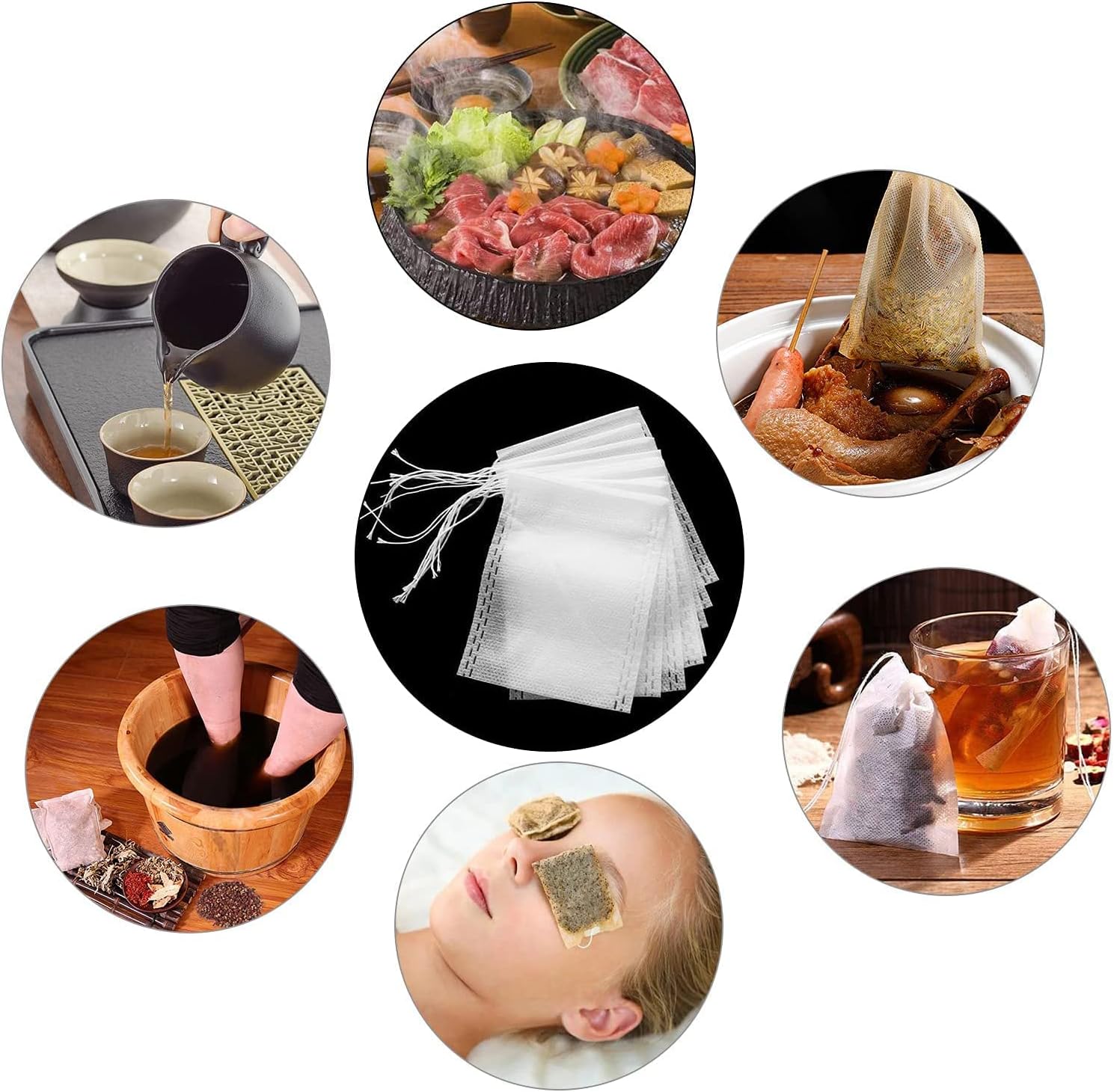 Buy Tea Filter Bags with Free Tea Spoon, Safe & Natural Material ...