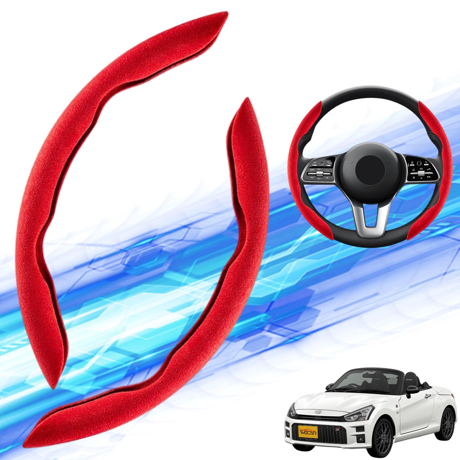 Amazon | トヨタ コペン GR スポーツ ハンドルカバー スエード 吸汗性 滑り止め オールシーズン対応 超薄型 S・M兼用 ステアリングホイールカバー WeCar | ハンドルカバー ...
