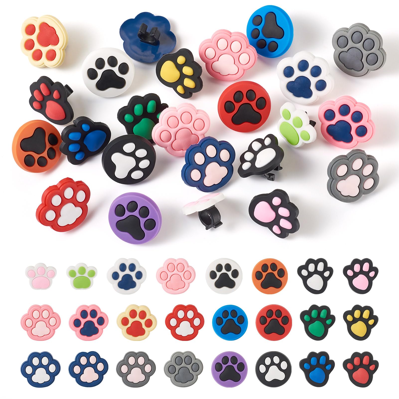 Amazon.com : Magibeads 24 pcs Paw Print Cartoon Pencil Toppers 24 ...