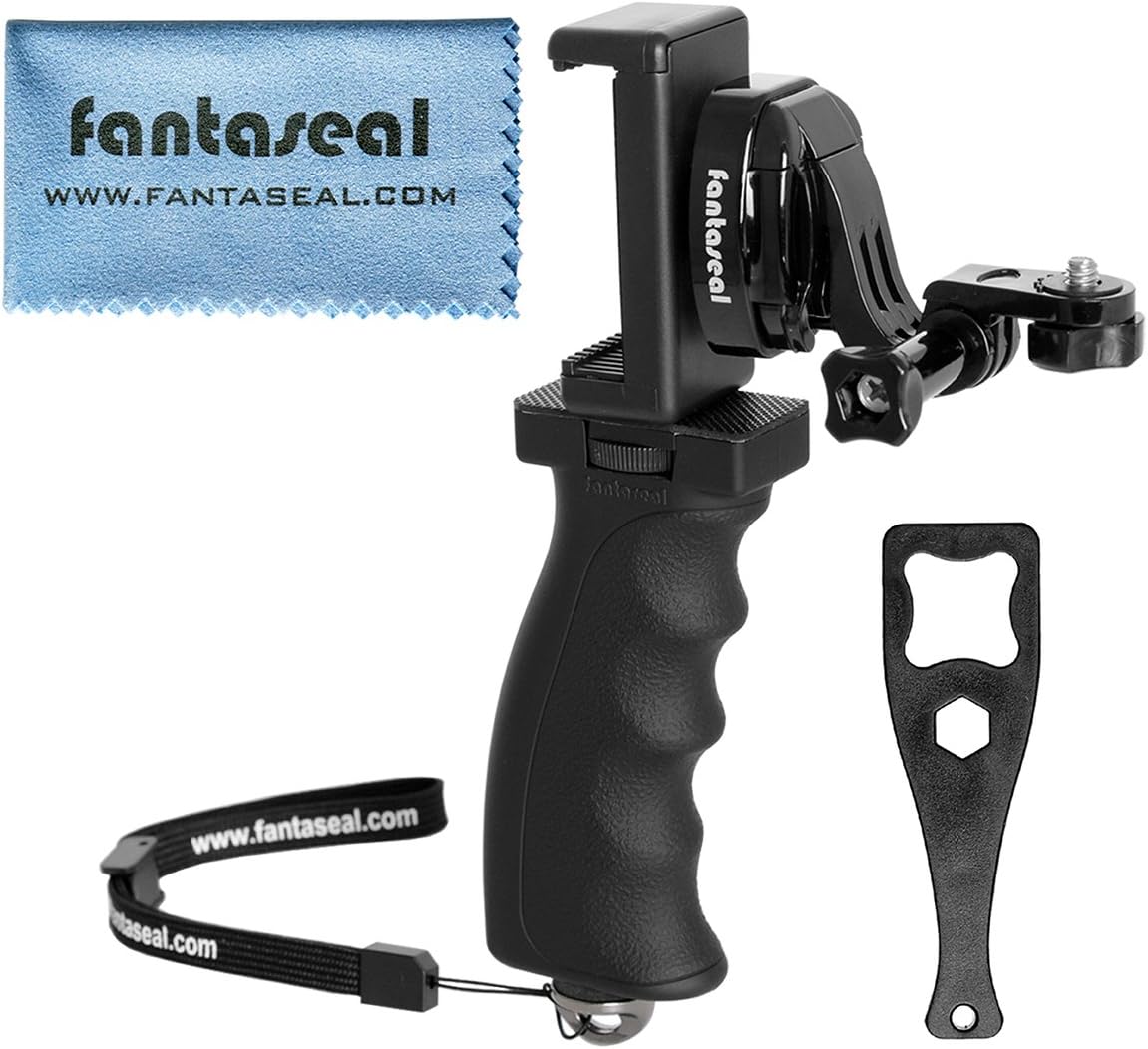 Amazon.com: Fantaseal® Ergonomic Action Camera Grip Mount Action Cam Handheld Stabilizer Support ...