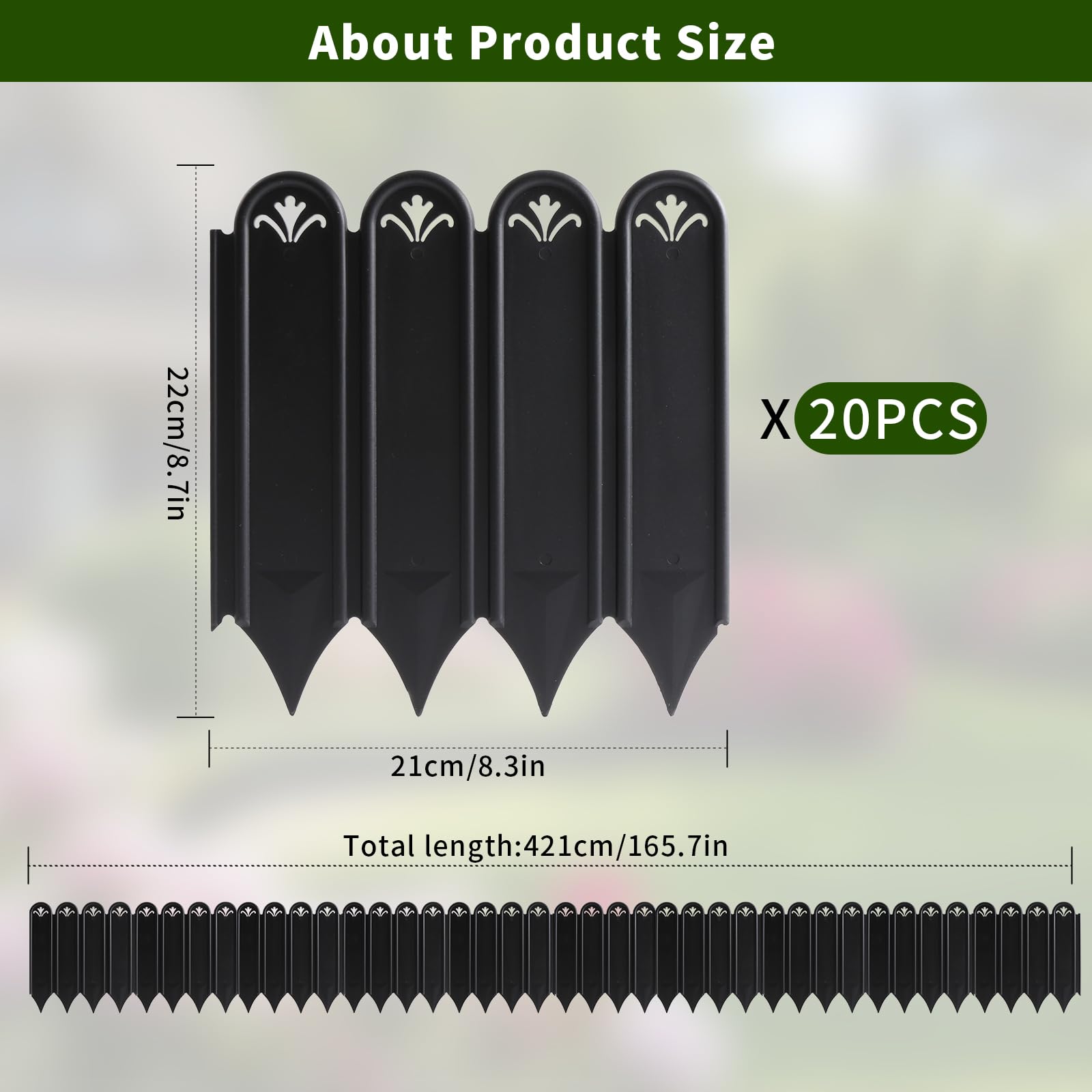 Snapklik.com : 20pcs Garden Edging Border, 8.7"X 8"Garden Landscape ...