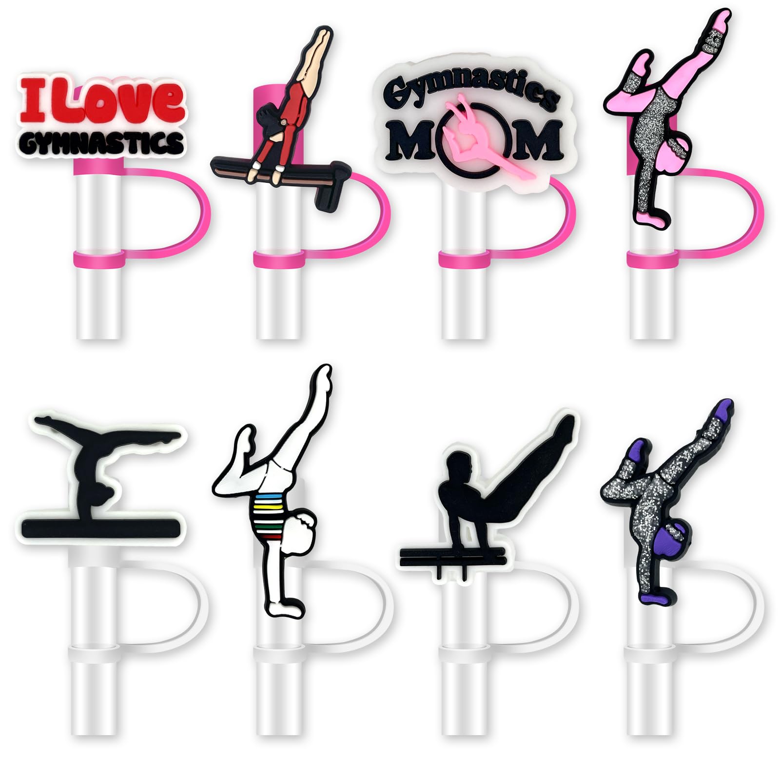 Amazon.com: 8Pcs Gymnast Straw Cover for Tumbler Cap, Gymnastics Straw ...
