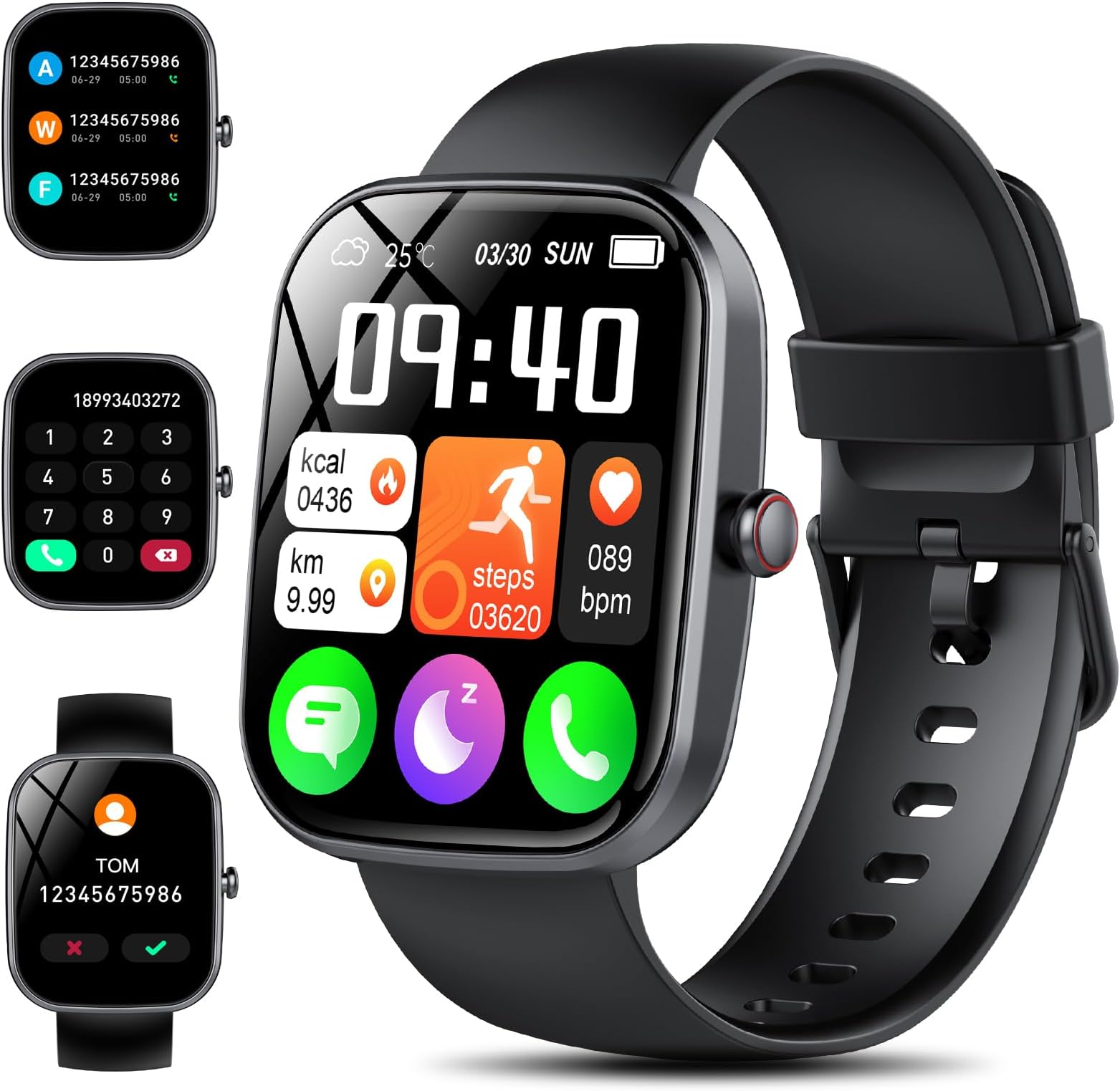 Amazon.com: Smart Watch for Men/Women with Call/Text Reminder, 1.91" HD ...