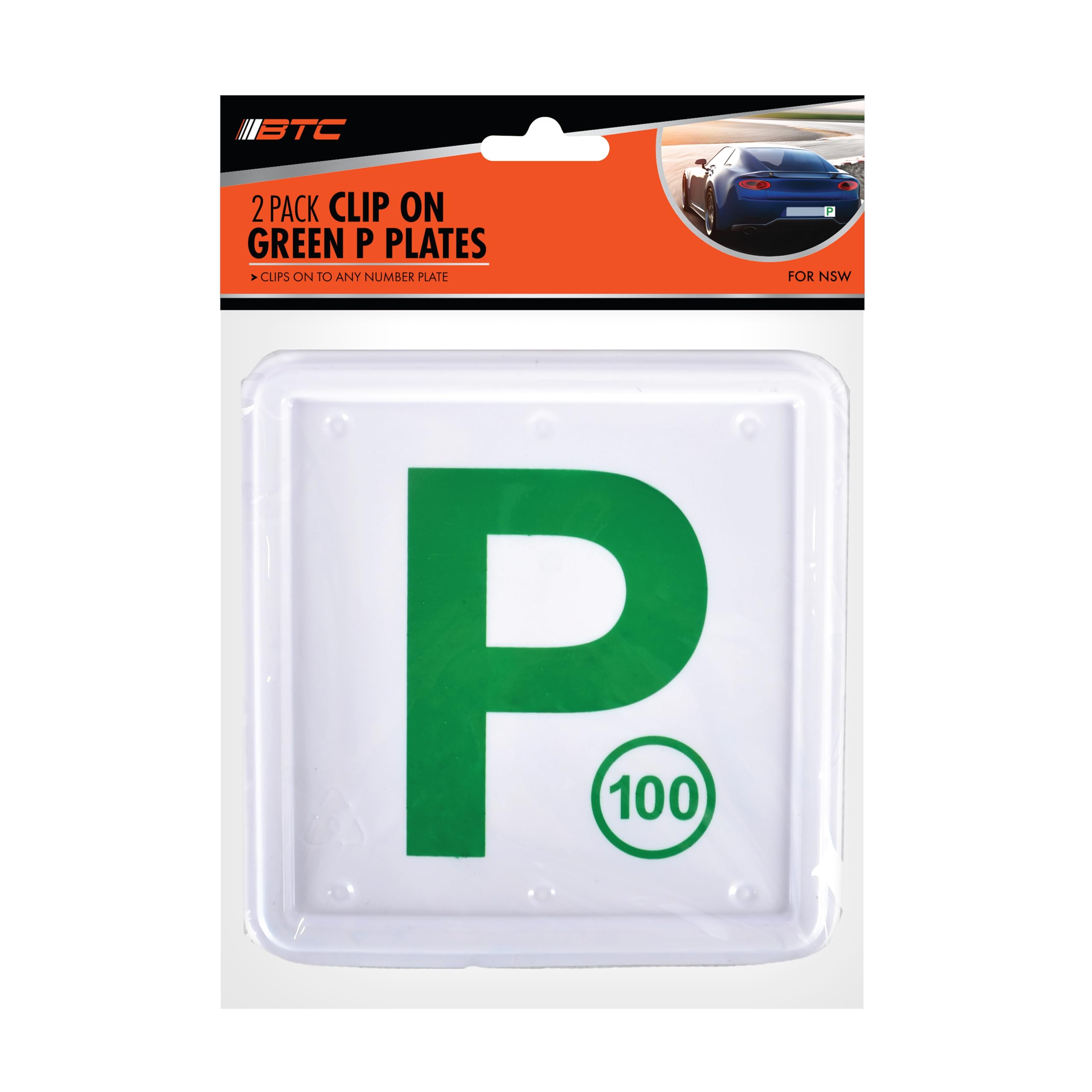BTC Plate P NSW Green Clip on Plate 2-Pieces Set : Amazon.com.au ...