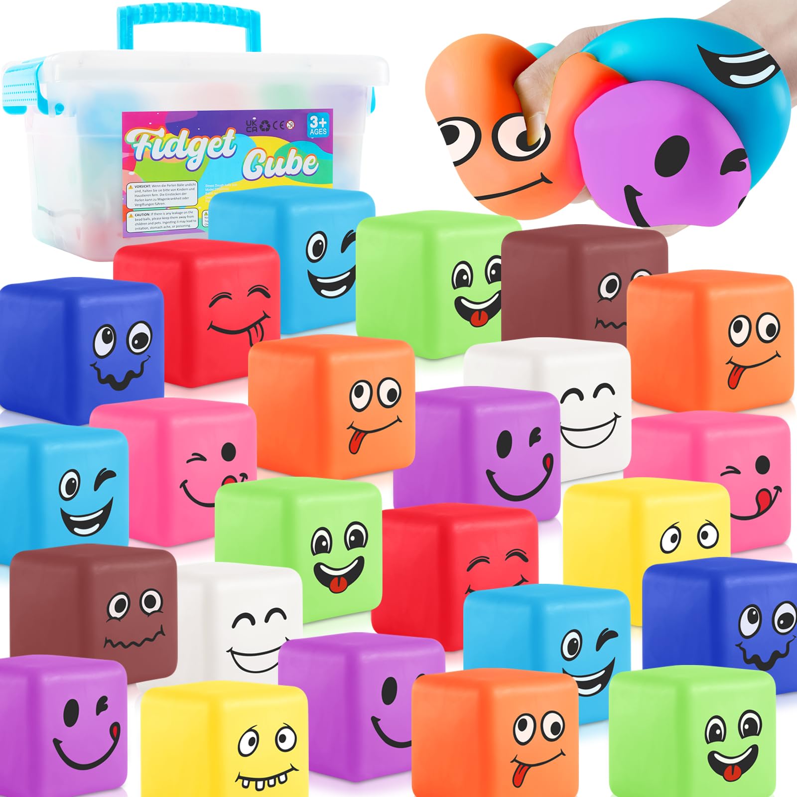 Amazon.com: Stress Balls Fidget Toys for Kids: Mini Smile Face Stress ...