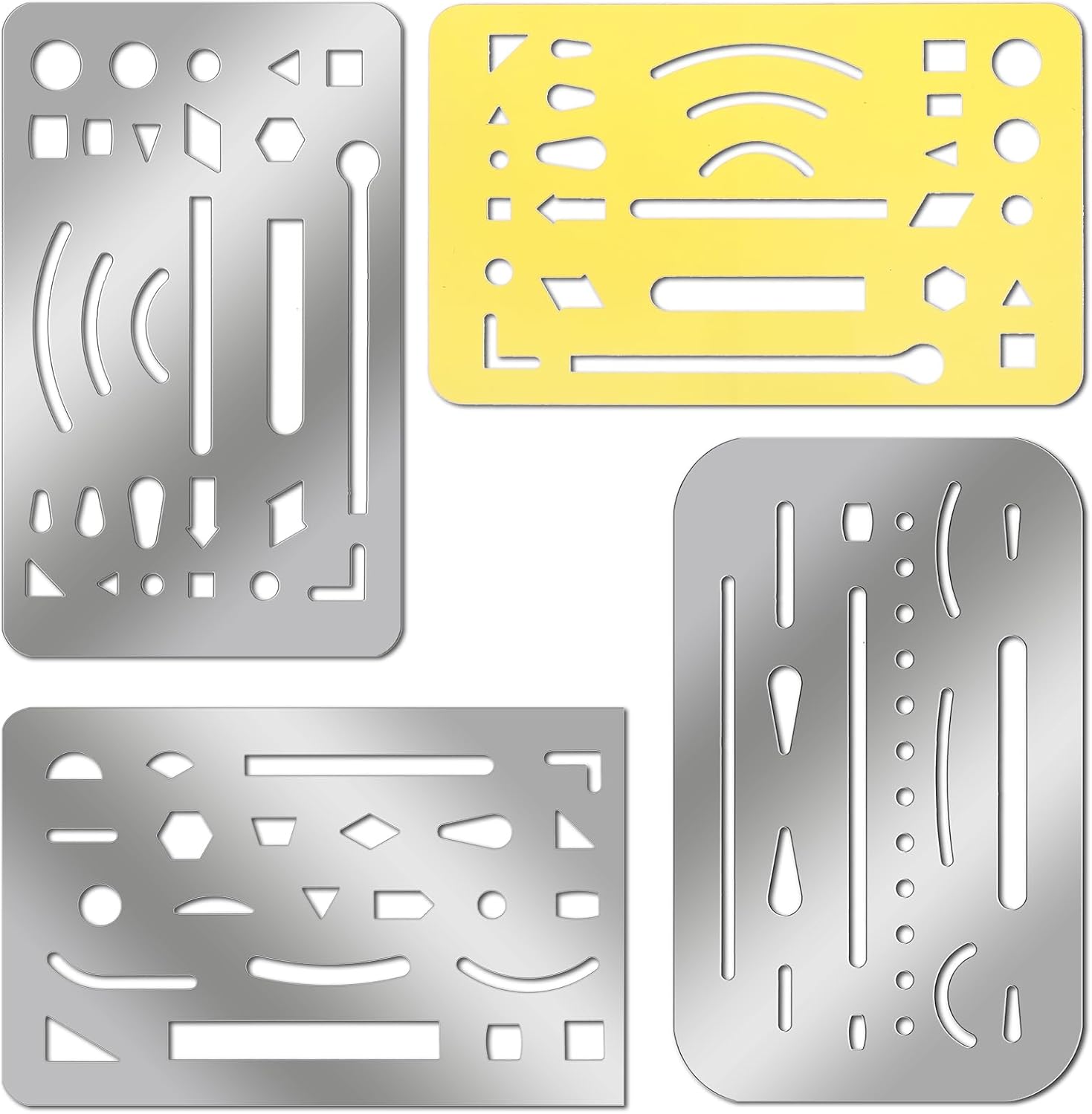 Amazon.com: 4 Pieces Eraser Shield Eraser Template Drafting, Stainless ...