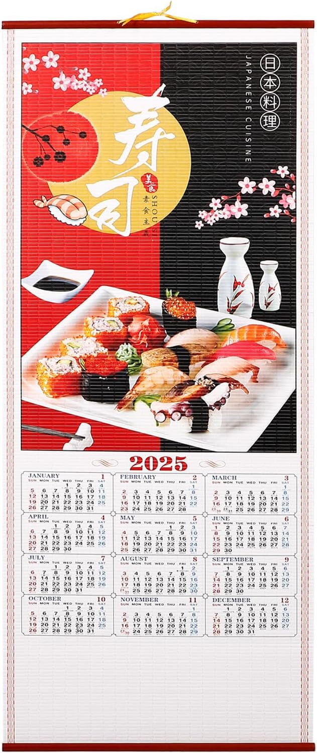 Amazon.com: Chinese Wall Scroll Calendar 2025 Wall Calendar Year of The ...