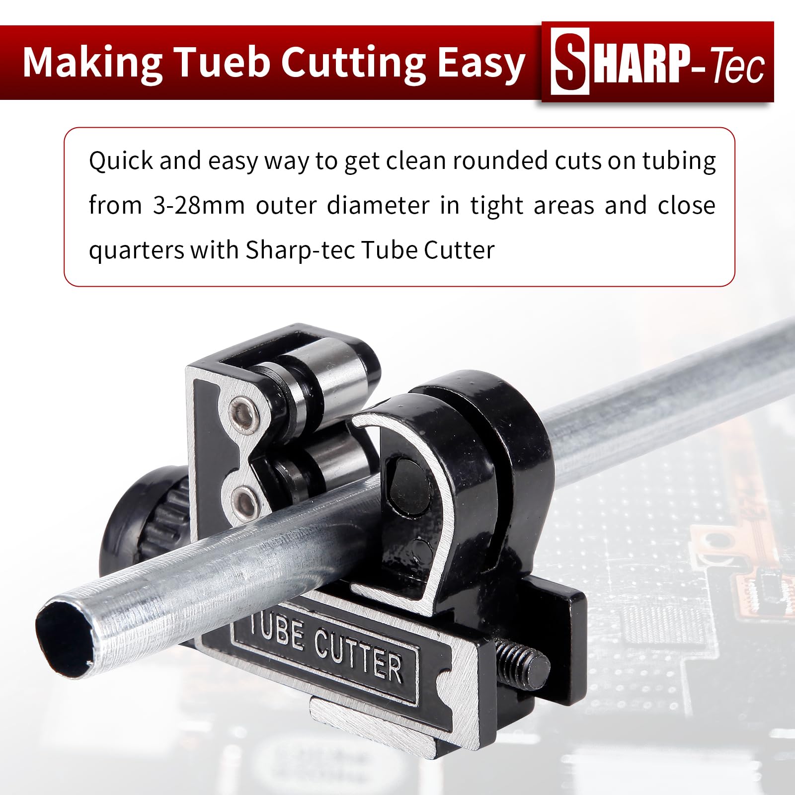 Sharp-tec 3-28mm Pipe Cutter, Adjustable Tube Cutter with Aluminum ...