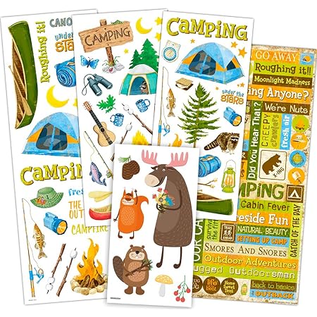 Amazon.com: 512 Pcs Travel Camping Stickers in 16 Sheets Outdoor ...