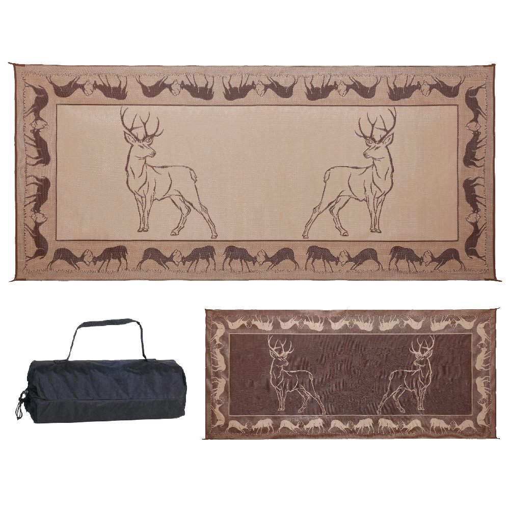 Snapklik.com : PE1 Black /Brown/Beige 8-Feet X 18-Feet Deer Mat