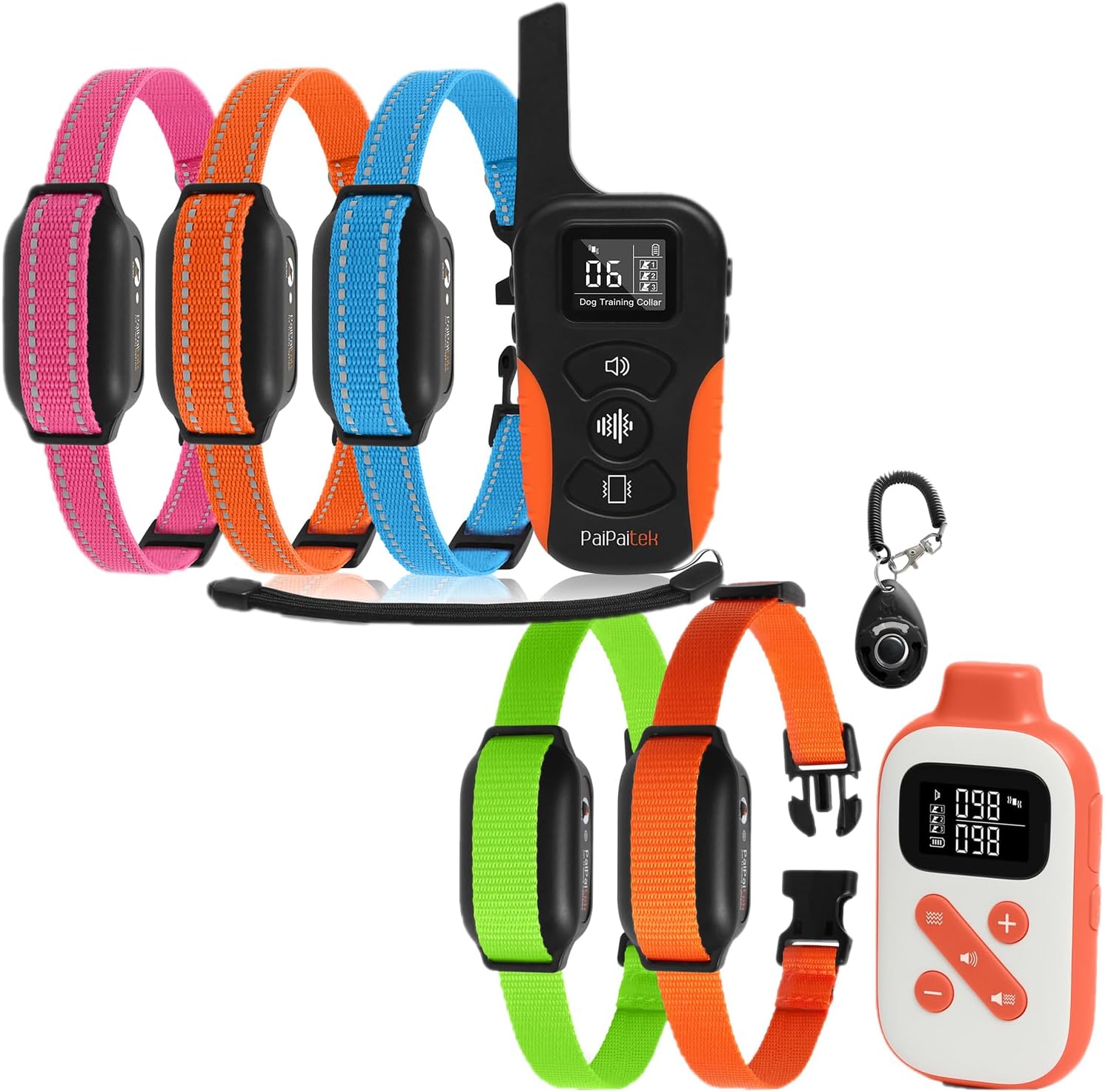Amazon.com : PaiPaitek Vibrating Collar No Shock for 3 Dogs Training, 3300ft Dog Training ...