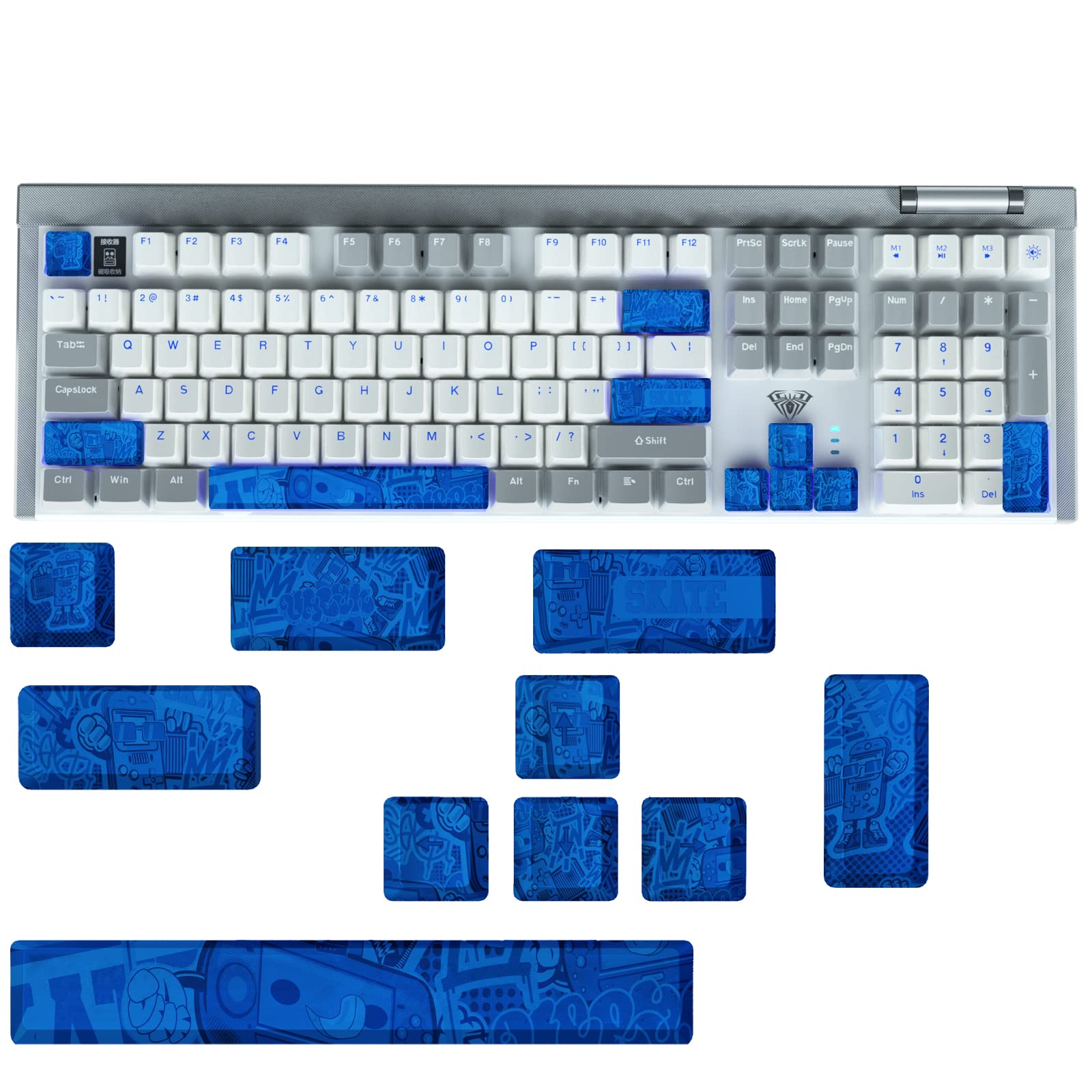 Buy AULA PBT Keycaps, 10 Keys Dye-Sub Custom Keycaps Set for Cherry ...