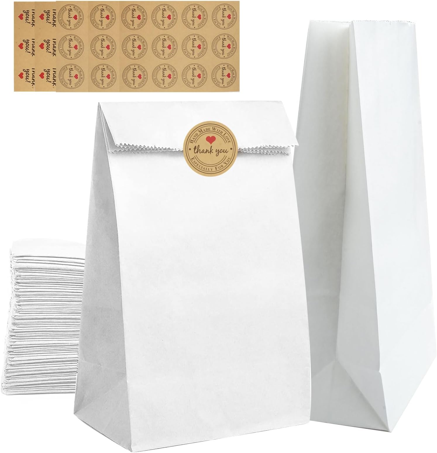 50 Pièces Sac Papier Kraft Petit Format 24 x 13 x 8cm,Sachet Papier ...