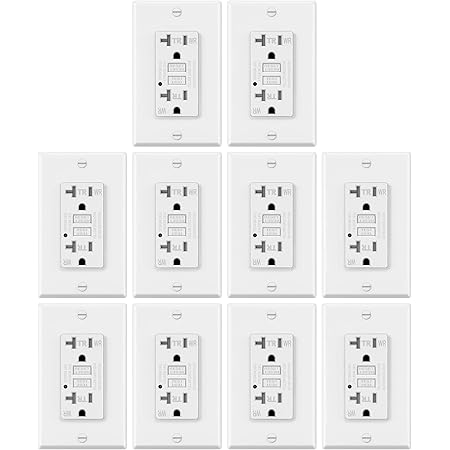Gfi Gfci Outlet 20 Amp 120 V 10 Pack White