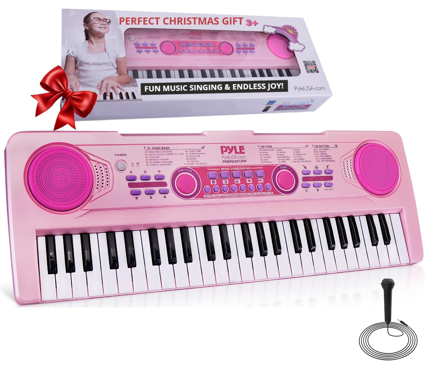 Amazon.com: Pyle, Electric Keyboard 49 Keys-Portable Digital Musical ...