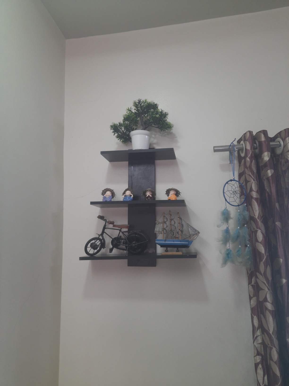 Artesia Tree Shape Wall Shelf with 3 Shelves (Brown) : Amazon.in: Home ...