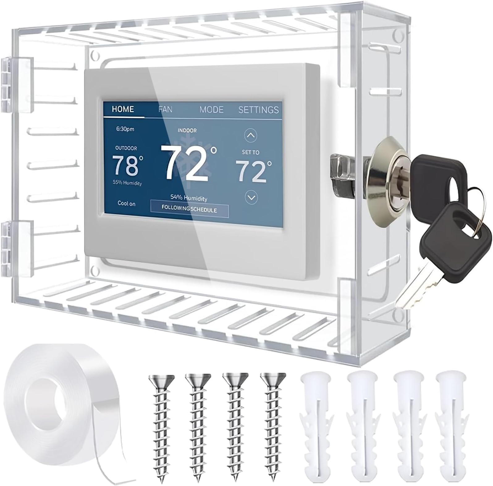 Amazon.com: Universal Thermostat Lock Box with Enhanced Security Keys ...