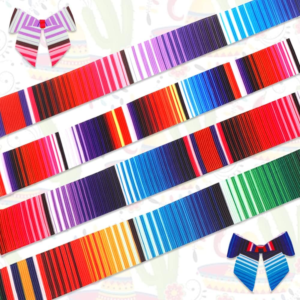 Amazon.com: 4 Pieces 0.9" Wide Cinco de Mayo Ribbons Mexican Ribbons ...