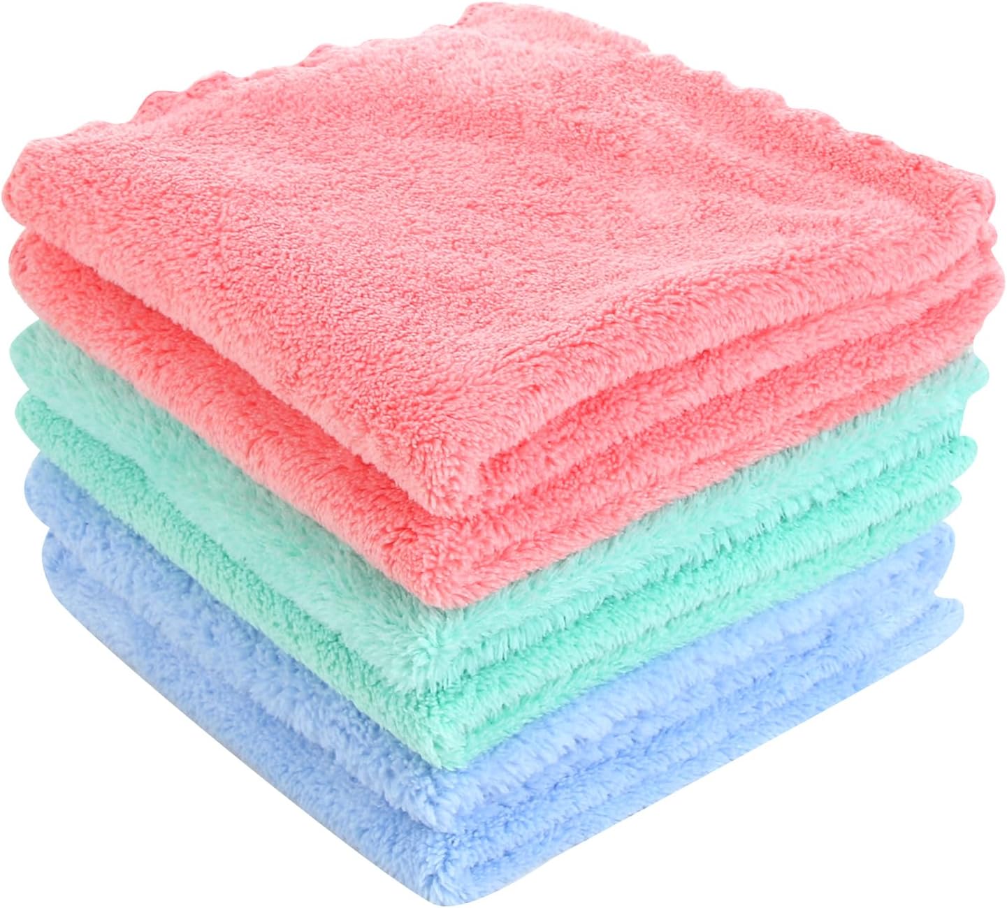 Xumann Flannels Face Cloth Pack 6 for Kids Women, 12 X 12 Inch Flannel ...