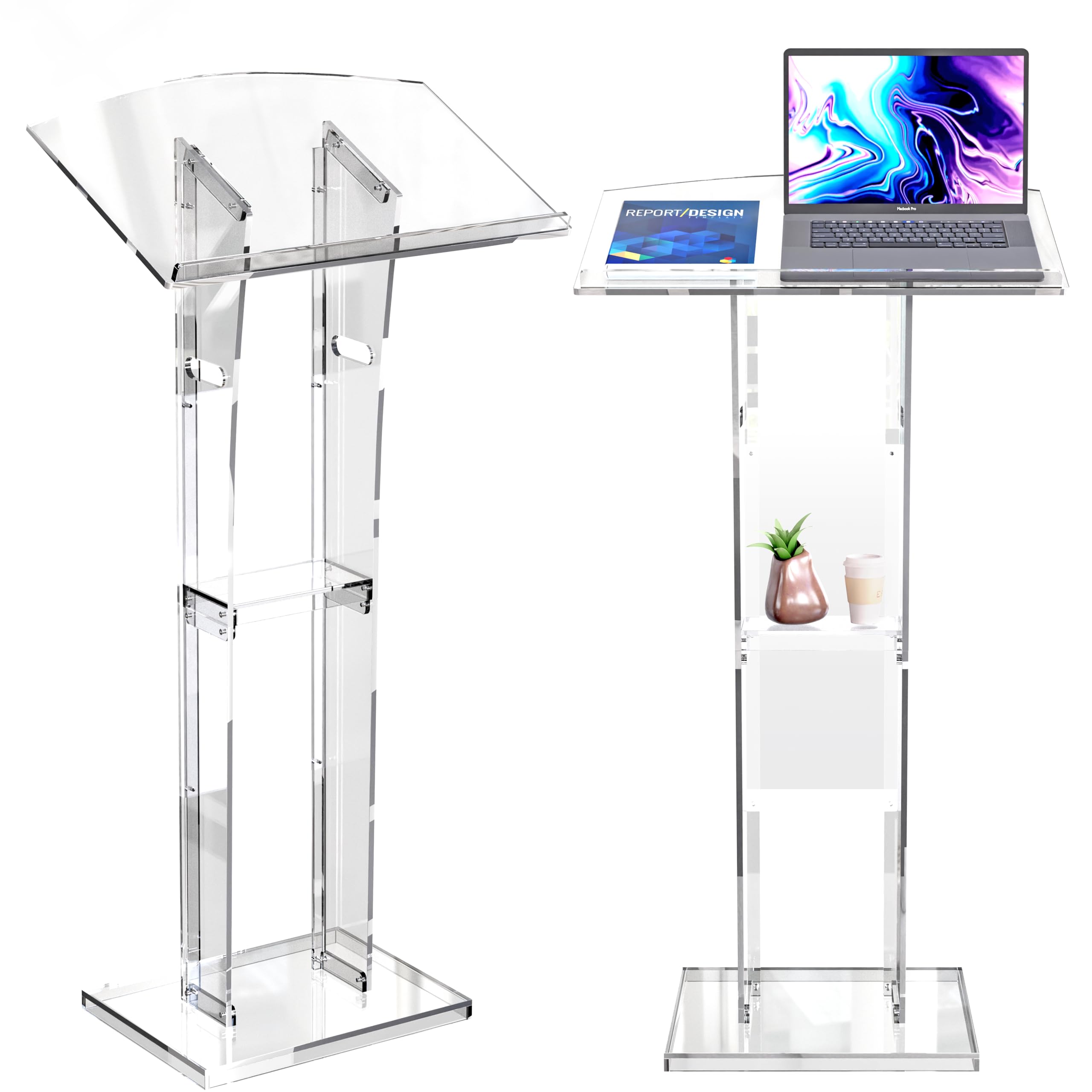 Amazon.com: GUARDMATE Acrylic Podium Pulpit Stand | Modern Deisgn ...