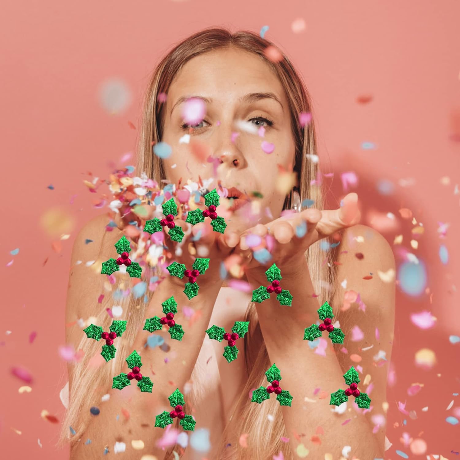 100Pcs Holly Leaves Christmas Confetti for tables, Holly Embellishments ...