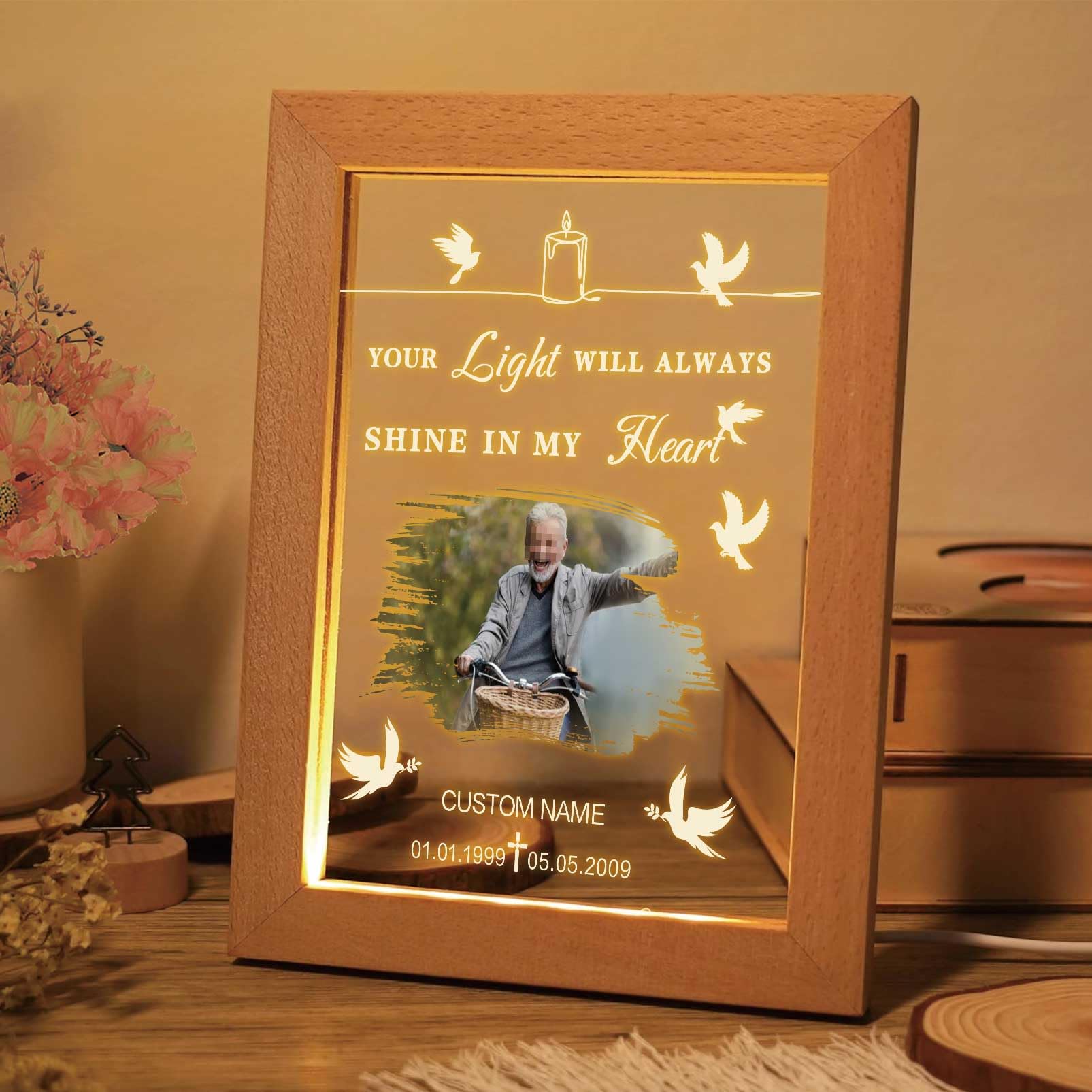 Dicodes Personalized Memorial Gift Night Light Customized Light Up ...