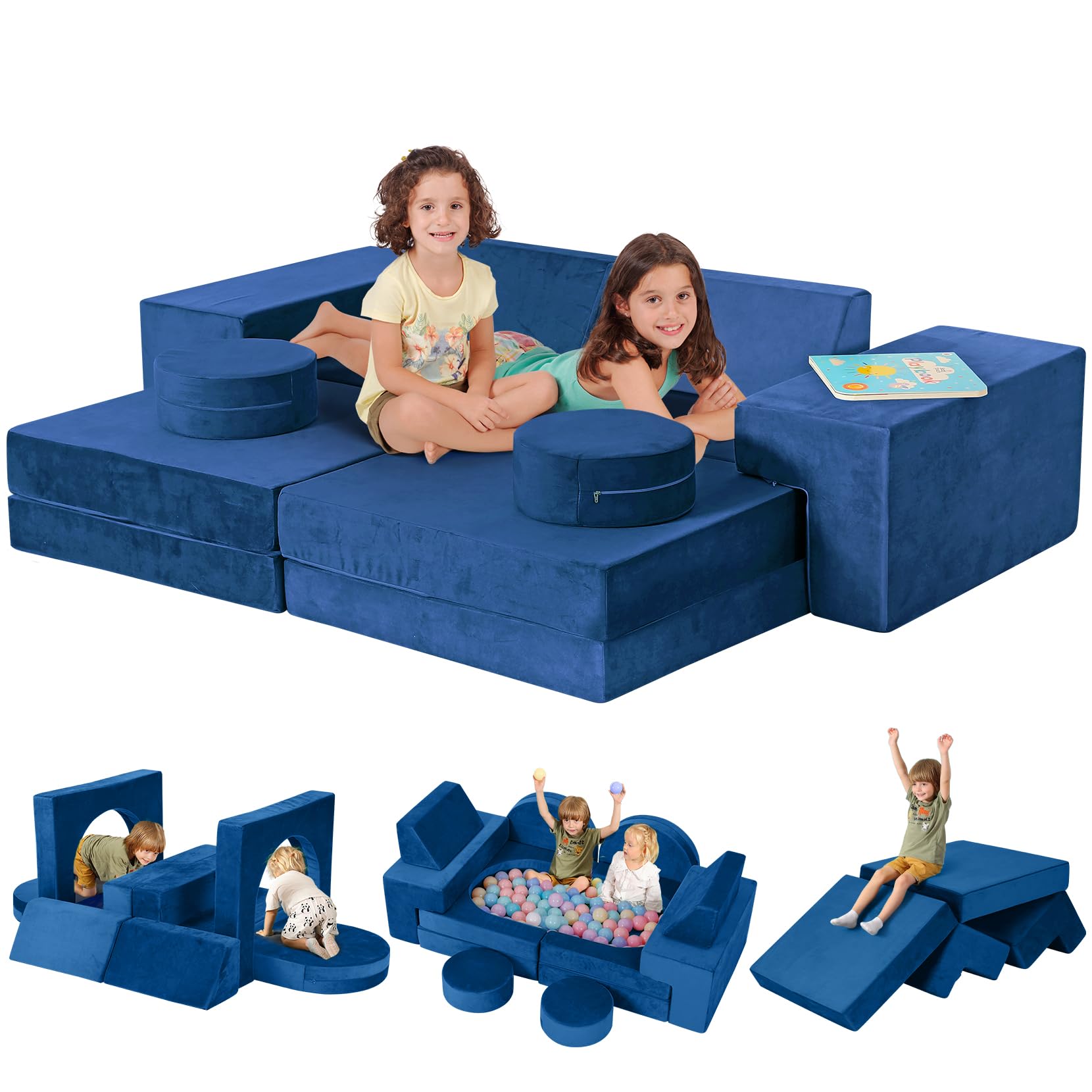 Amazon.com: Kidirect Modular Kids Play Couch, K12 320+DIY Convertible ...