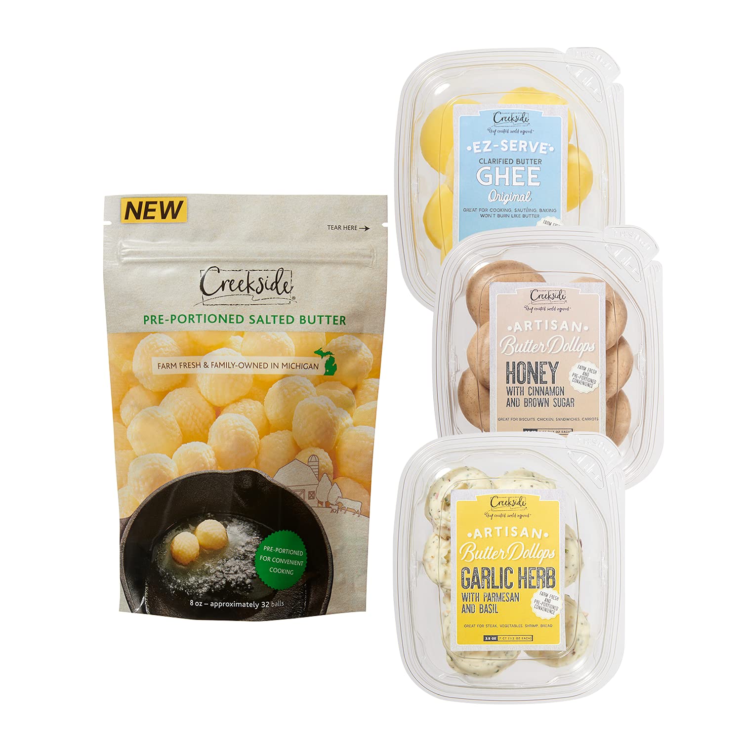 Buy Creekside 4 Variety Pack | 1 Pack Pre-Portioned Salted Butter/8oz ...