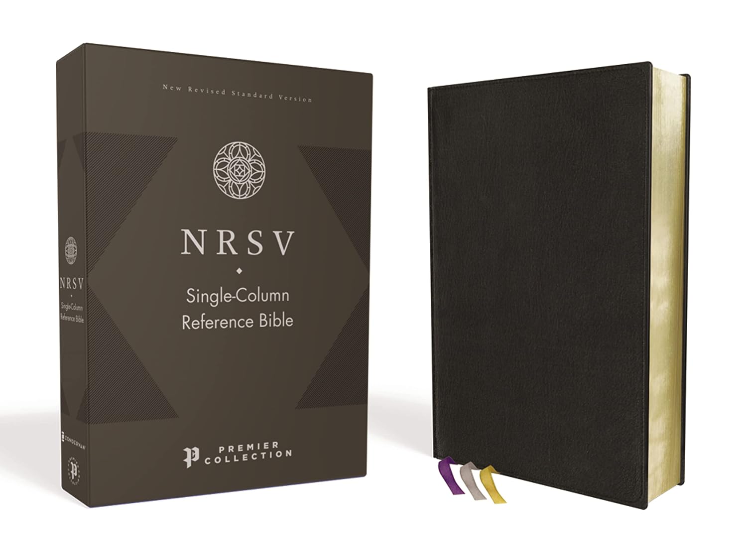 NRSV, Single-Column Reference Bible, Premium Goatskin Leather, Black ...