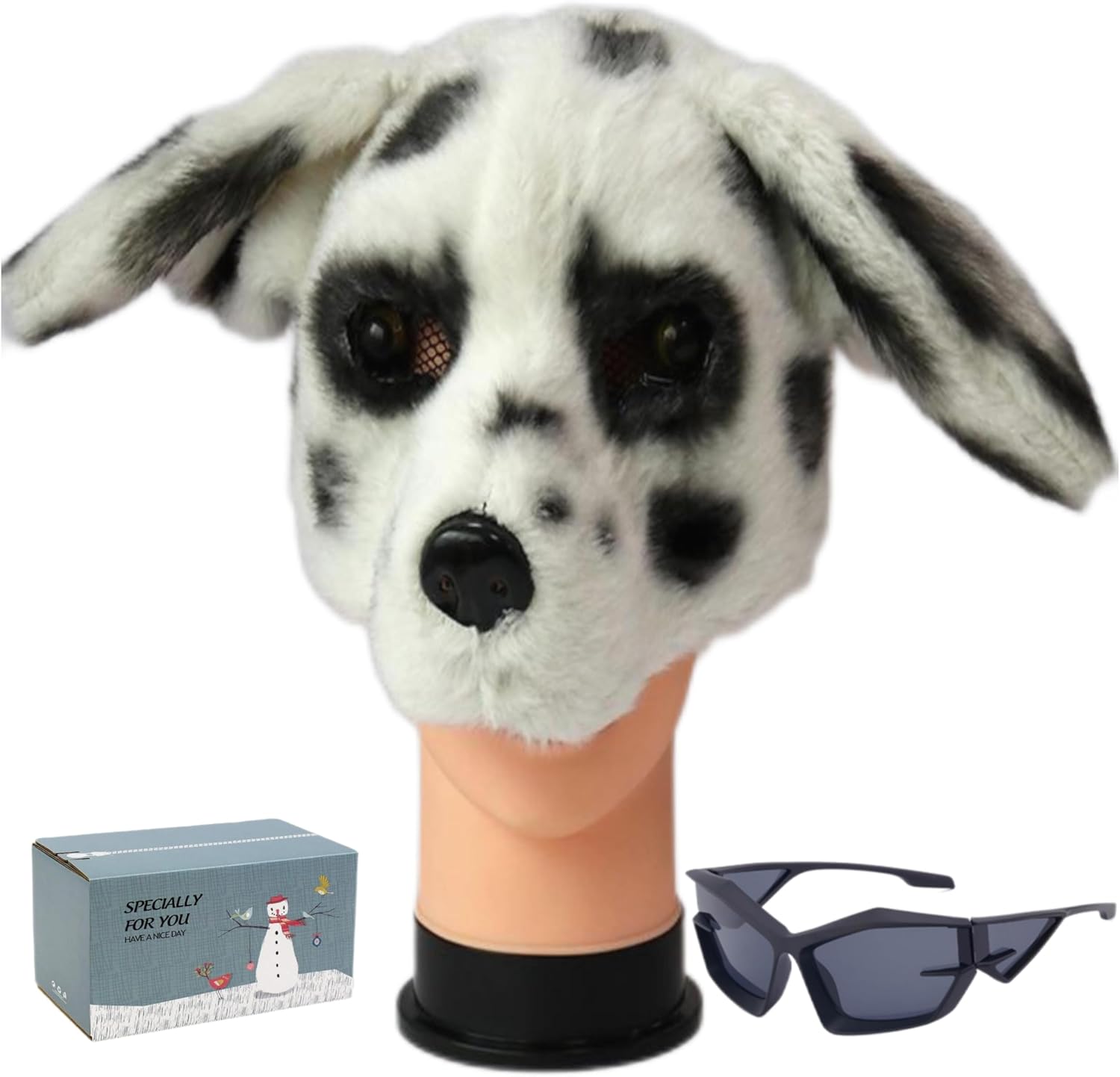 Amazon.com: Dog Mask Scary Spotted Dogs Face Animal Head-Realistic ...