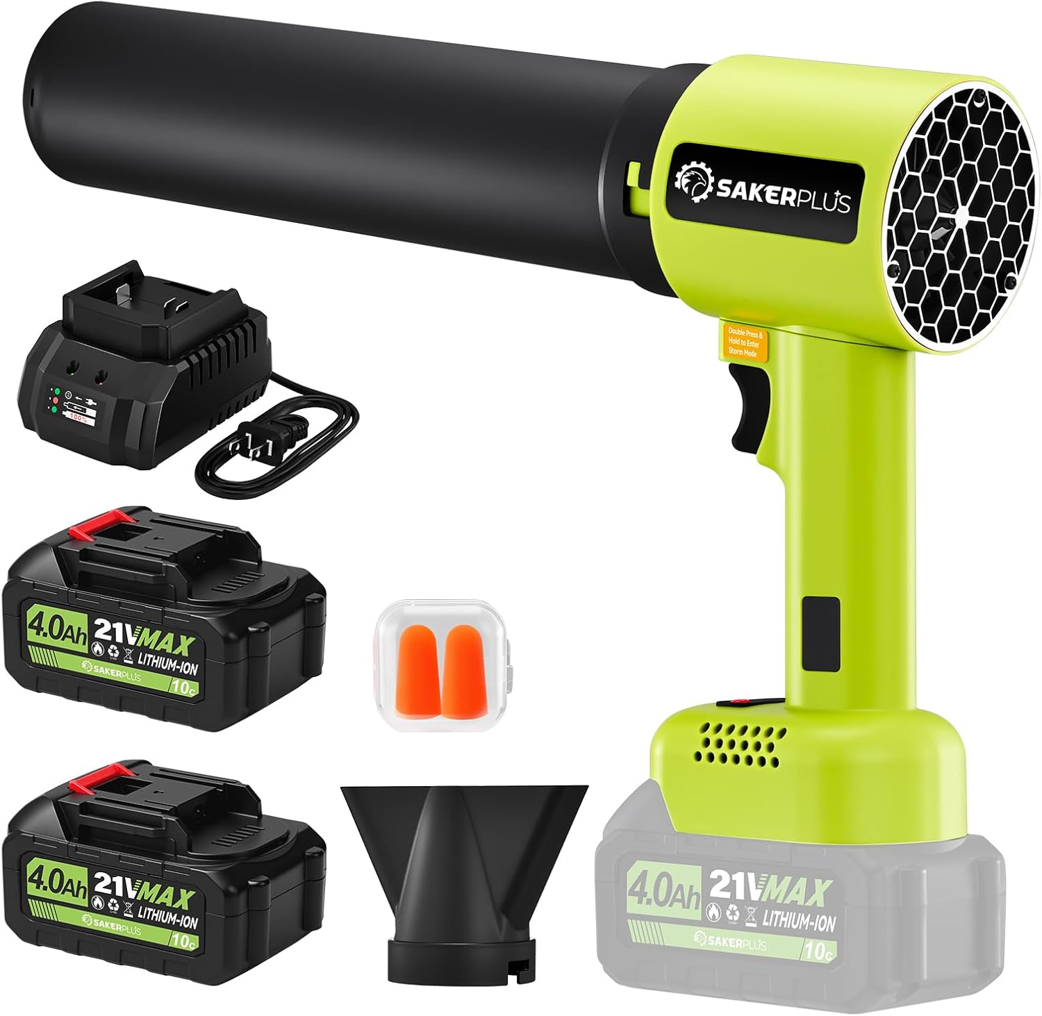 Amazon.com: Sakerplus Portable Dust Cleaner, Cordless Leaf Blower with 2 Batteries, 300000RPM ...