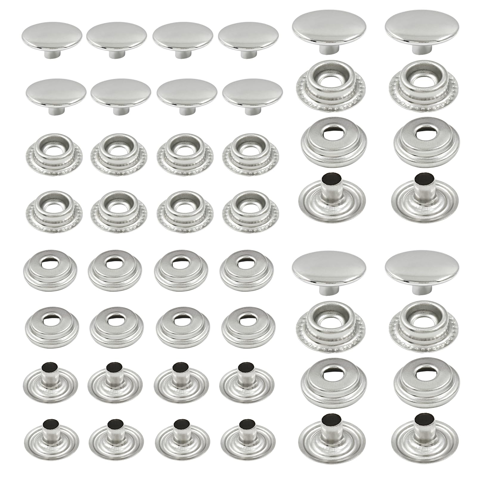 Amazon.com: Hitefu 240PCS Stainless Steel Fastener Snap Button Kit ...