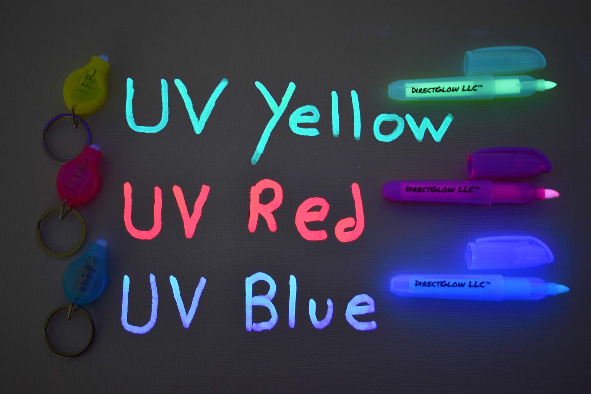 Set of 3 Invisible UV Blacklight Ink Marker Blue Red Yellow with UV ...