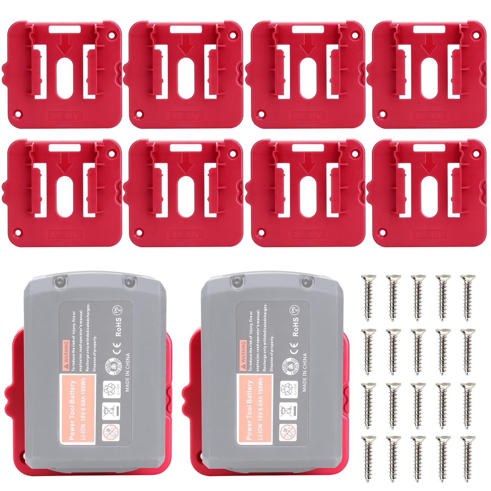 Snapklik.com : ELEFLY 10 Pack M18 Battery Mount Holder Compatible