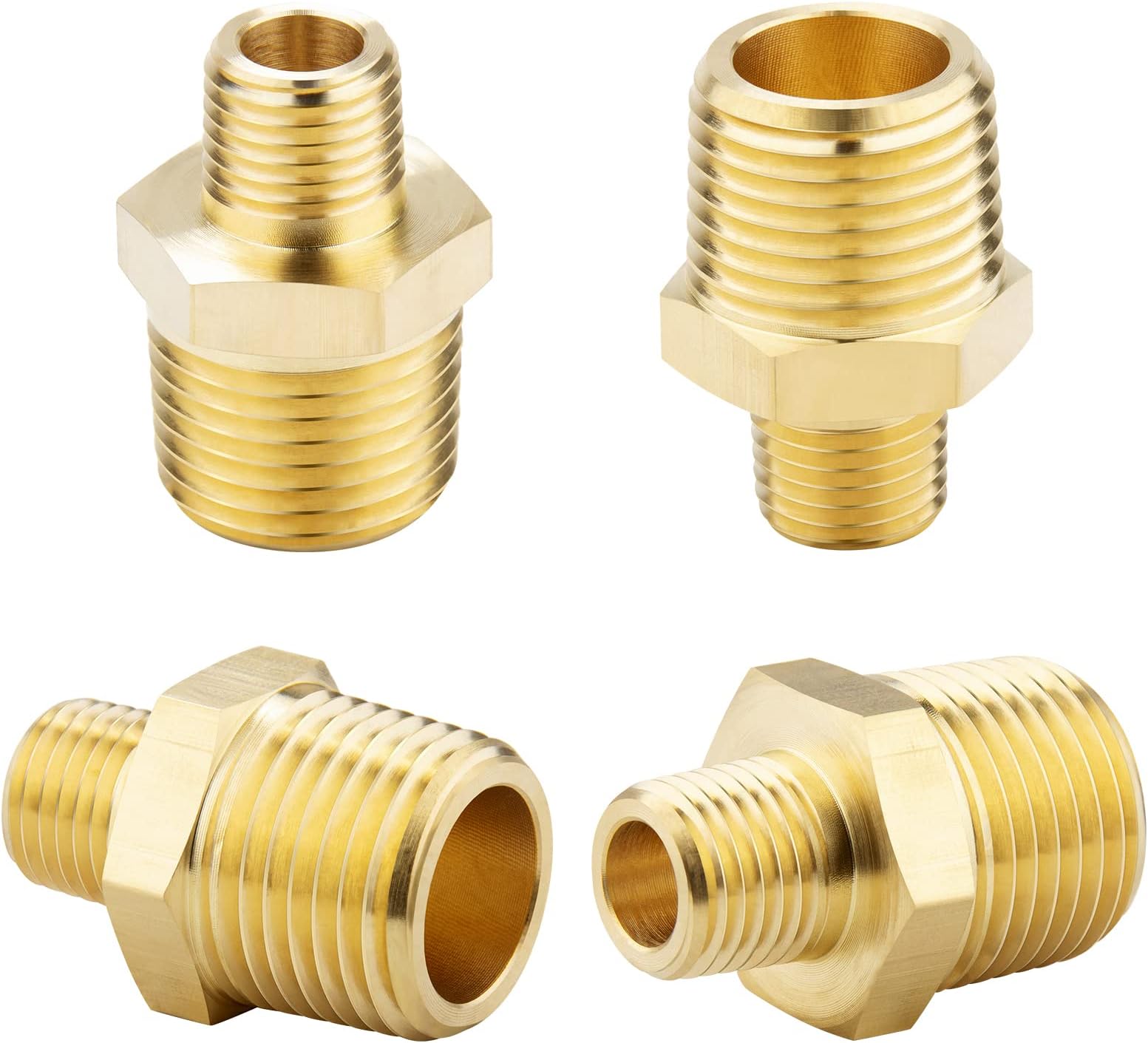 Amazon.com: KOOTANS 1/2 NPT Male x 1/4 NPT Male Solid Brass Nipples ...