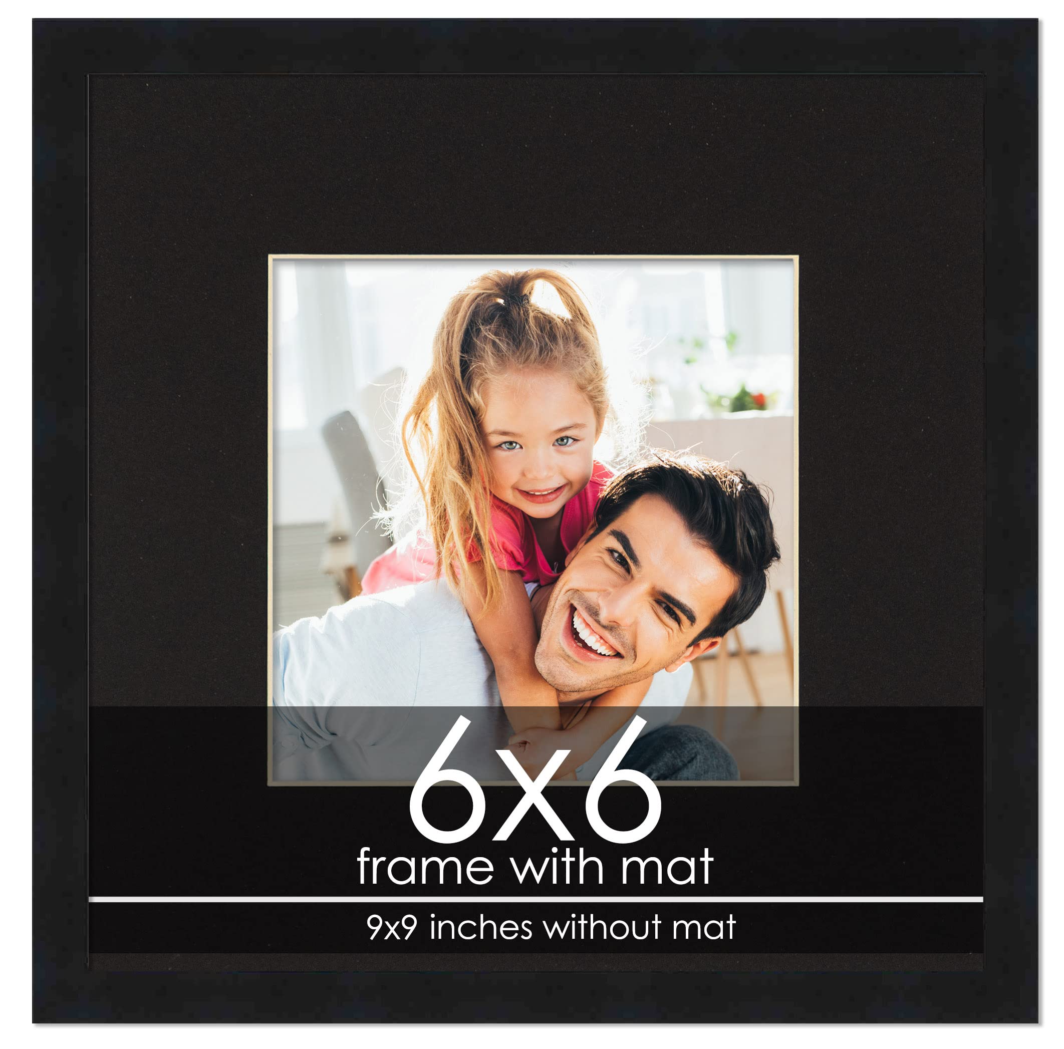 Amazon.com - 6x6 Frame with Mat - Black 9x9 Frame Wood Made to Display ...