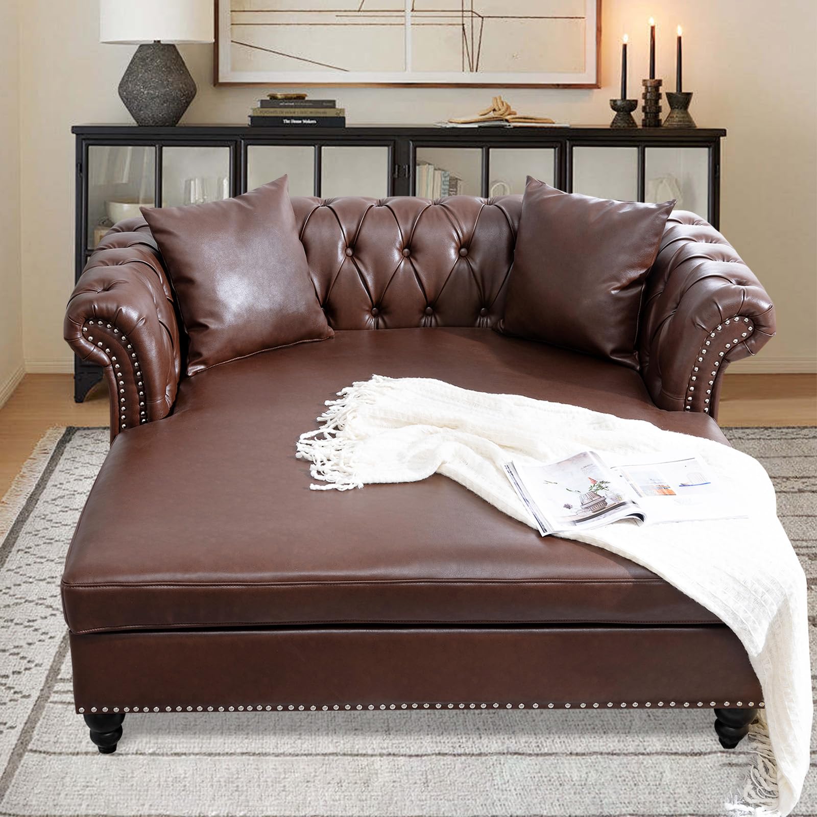 Amazon.com: Vaztrlus 63" Oversized Chaise Lounge Chair, Double Chaise ...