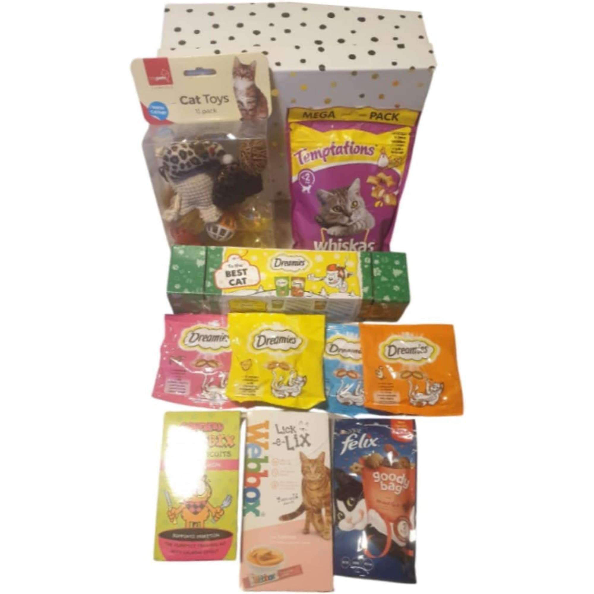 Hamper Filled With Cat Treats And Toys. : Amazon.co.uk: Pet Supplies