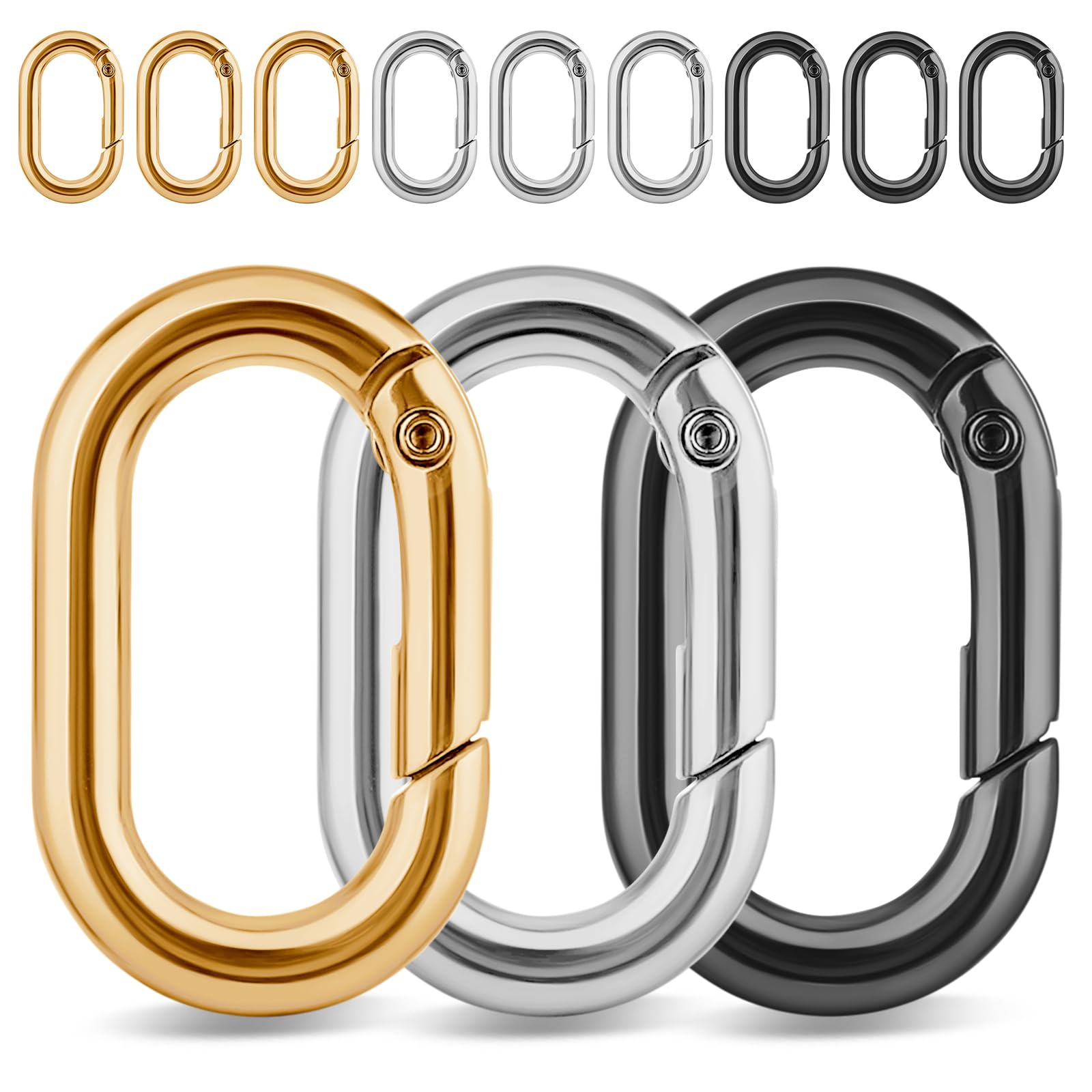 Amazon.com: Ymapinc 12Pcs Small Oval Carabiner Keychain Clip, Spring ...