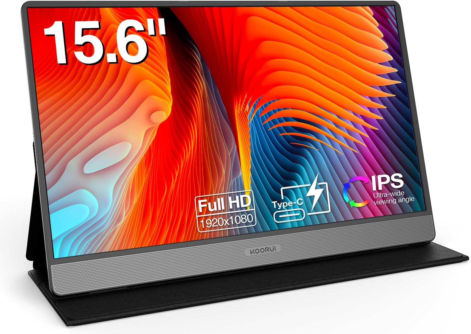 KOORUI 15B1 Portable Monitor, 15.6 Inch 1920 x 1080 FHD IPS Second ...