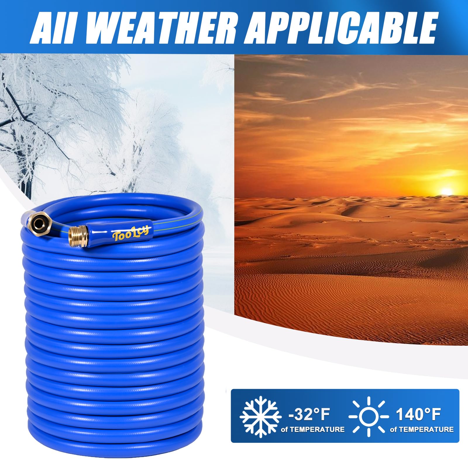 Snapklik.com : TOOLCY Garden Hose 5/8 In X 100 Ft, 250 PSI Kink ...