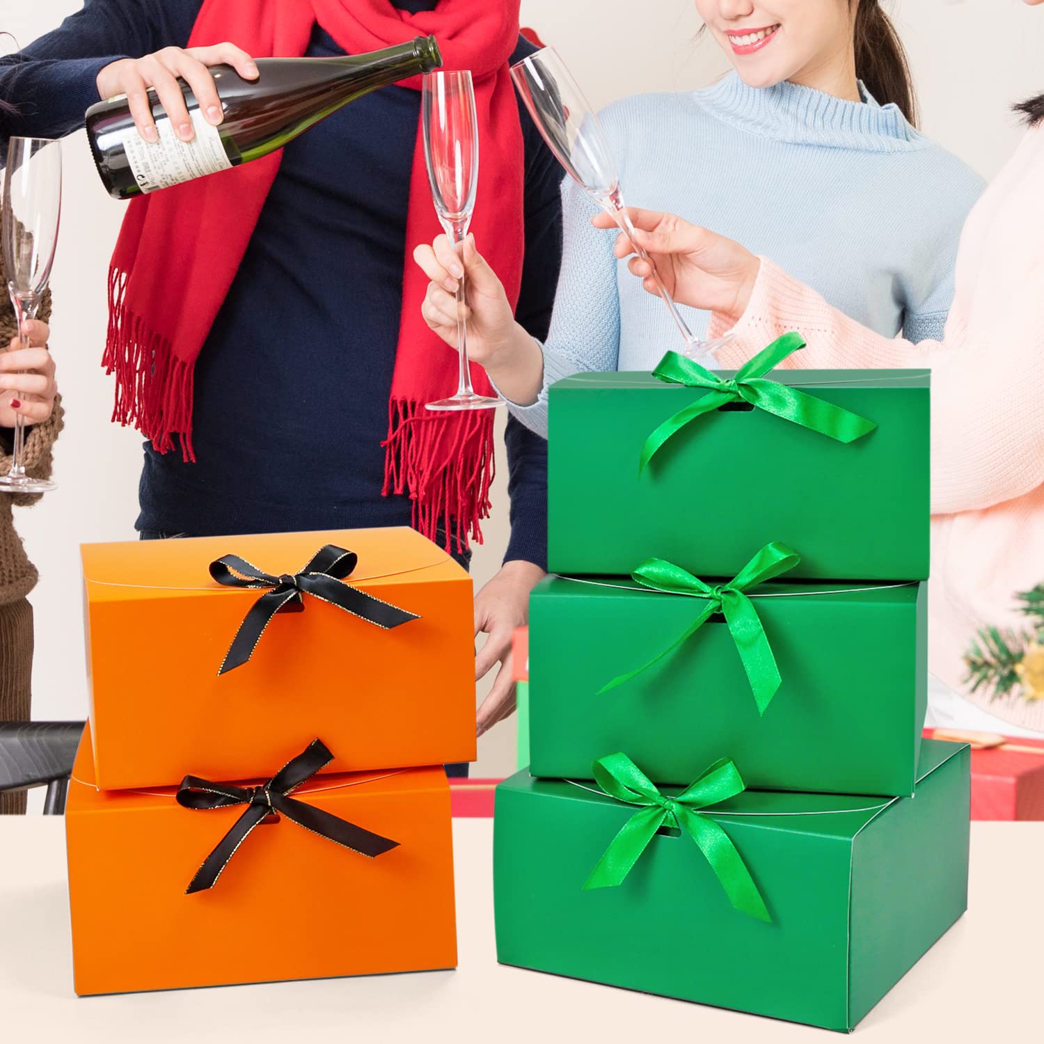 HUAPRINT Gift Boxes with Lids,Dark Green Gift Boxes 8x8x4inches ...