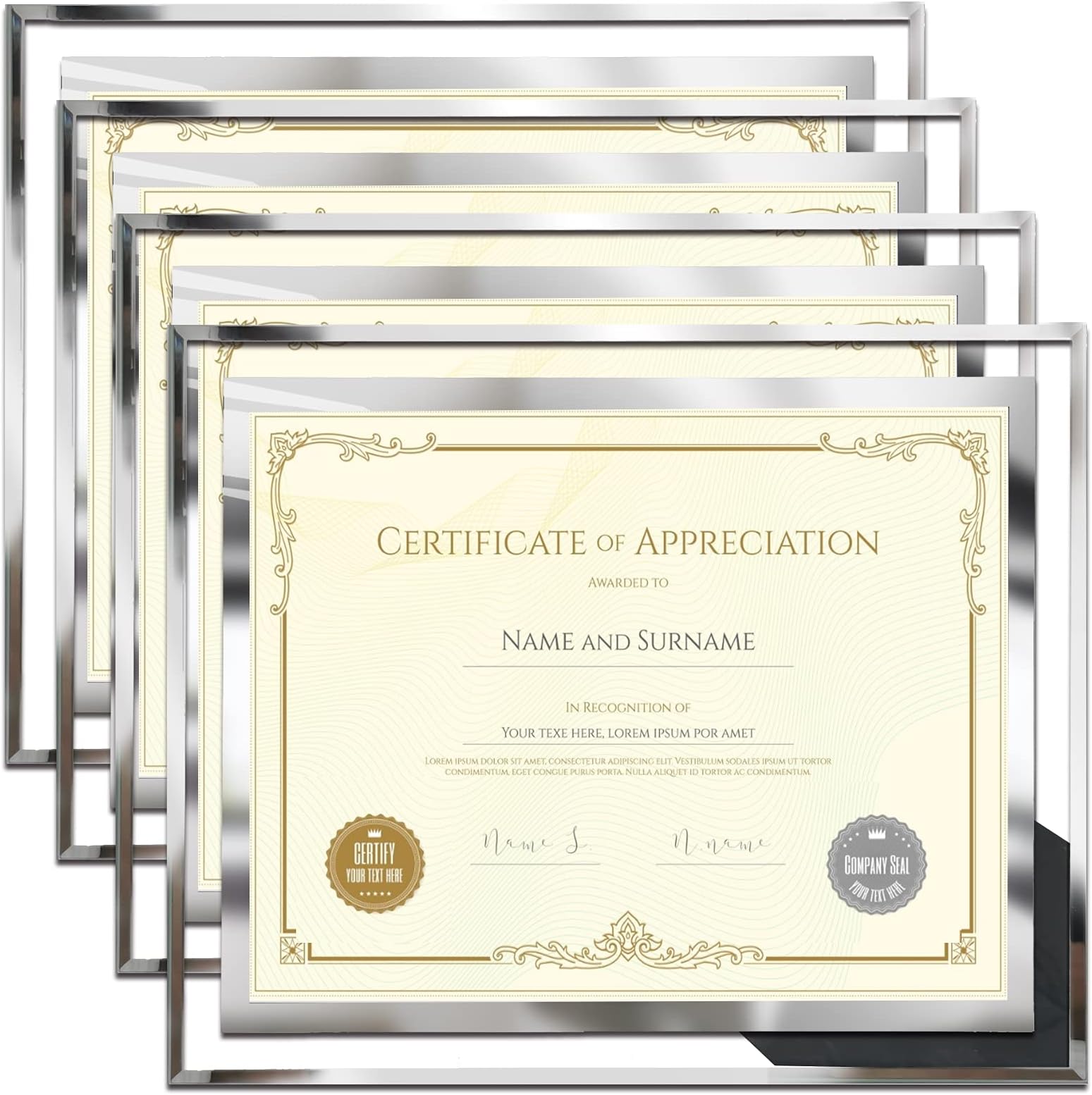 Amazon.com - Stockroom Plus 4 Pack 8.5x11 Glass Certificate Frames with ...